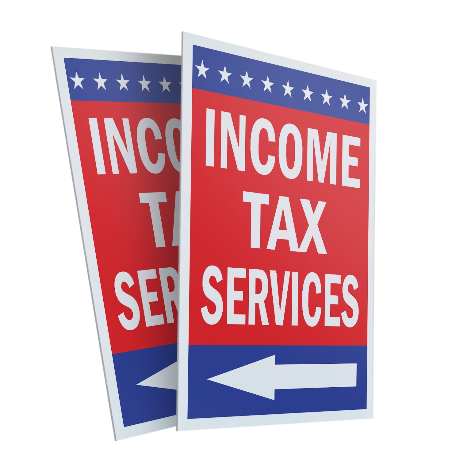 Income Tax Servies With Arrow (2-PACK) 24" x 36" Plastic Signs | Sign ...