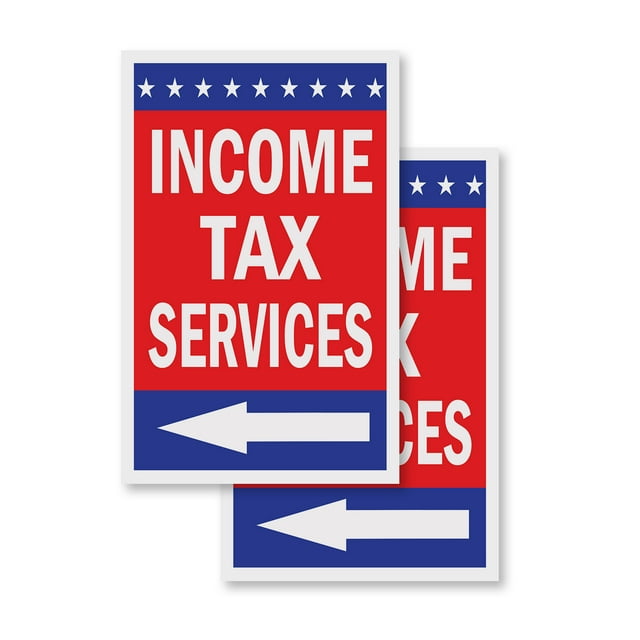 Income Tax Servies With Arrow (2-PACK) 24" x 36" Vinyl Decals | Sign ...