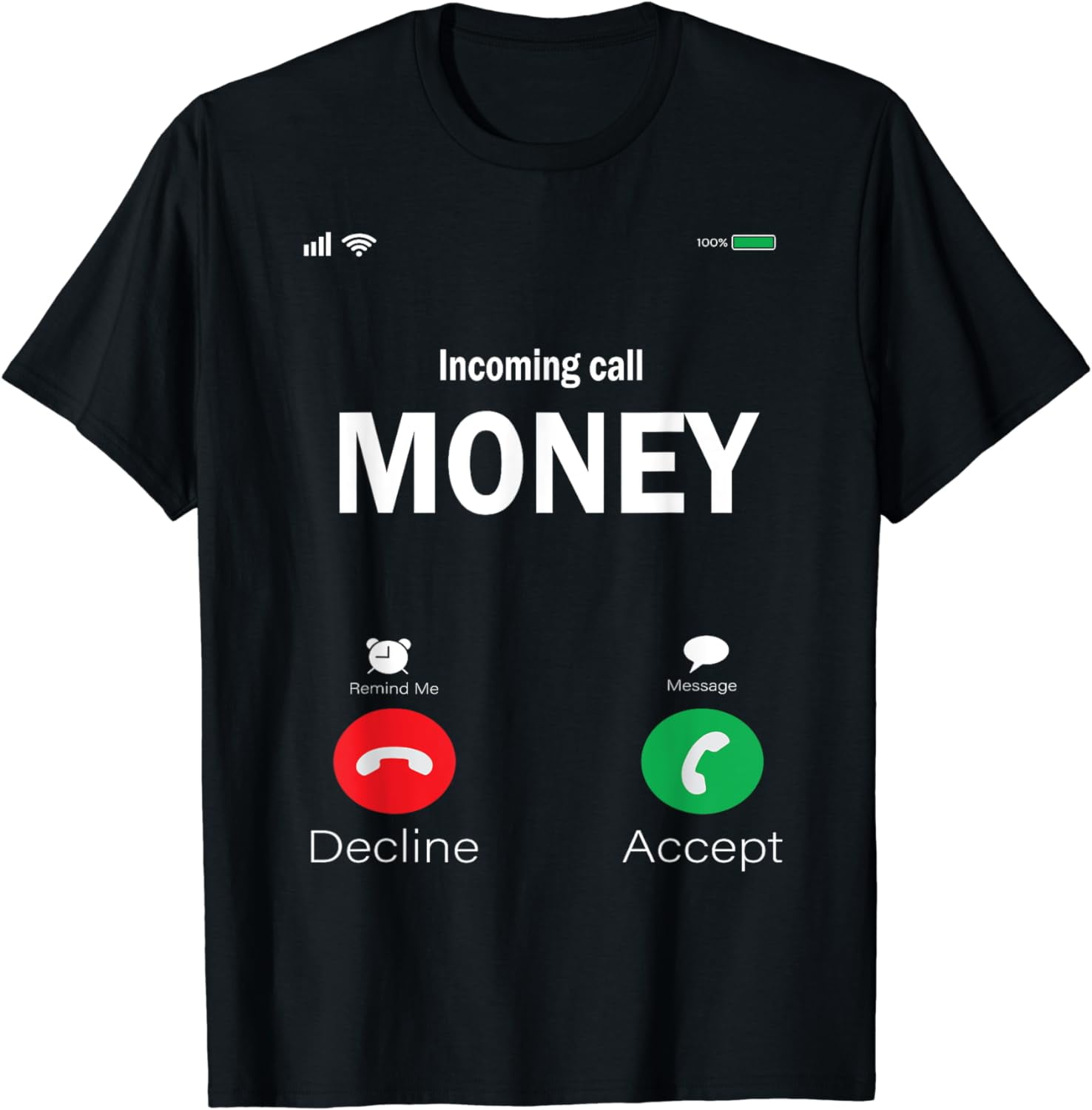 Incoming Call Money is Calling Illustration Graphic Design T-Shirt ...