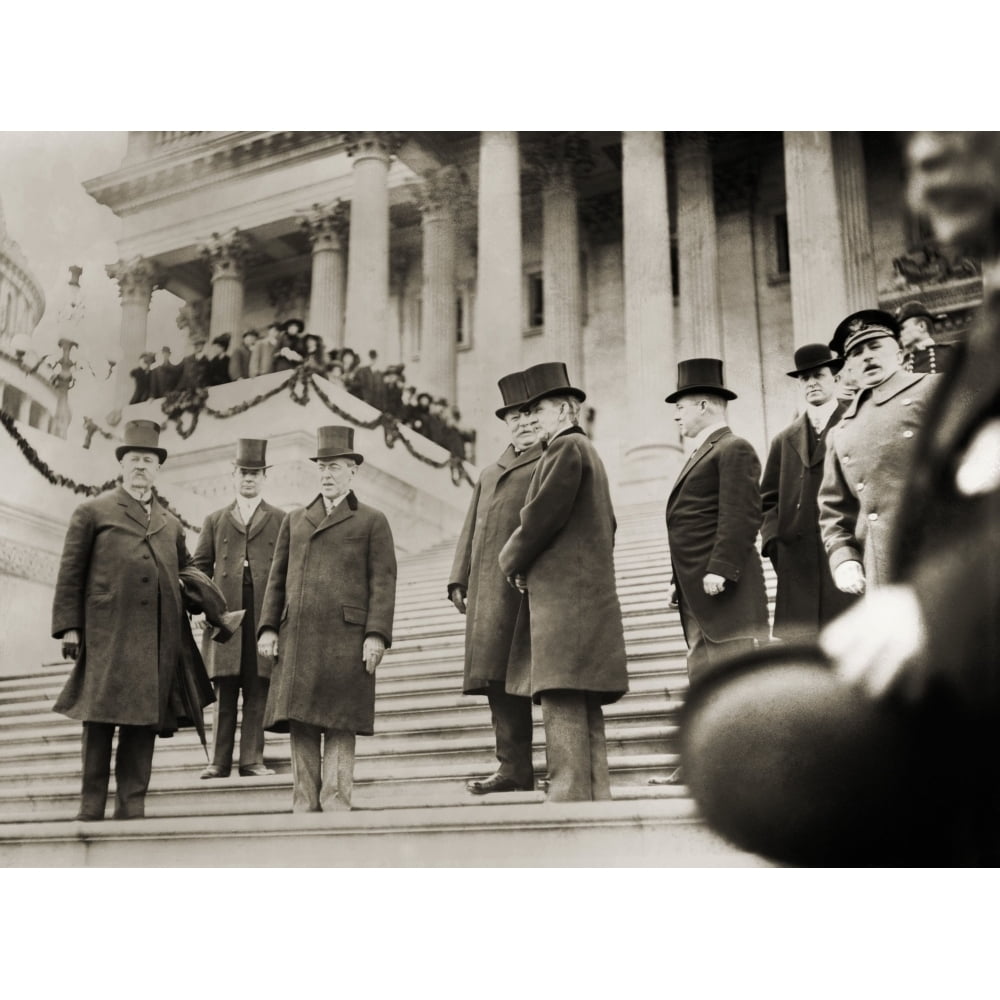 Incoming President Woodrow Wilson And Outgoing President William Taft ...