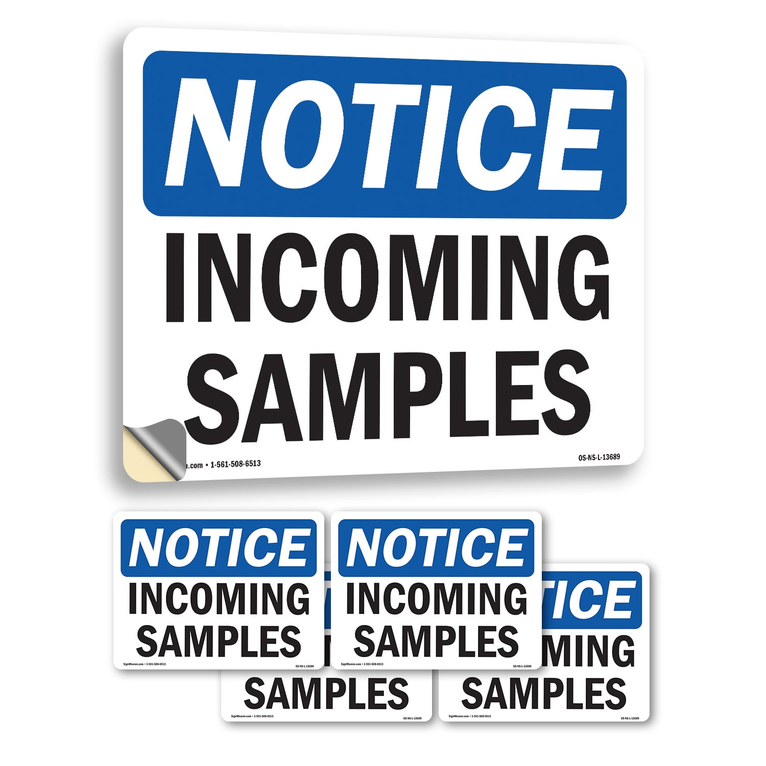 Incoming Samples OSHA Notice Vinyl Decal Label 10 Inch x 7 Inch - 5 ...