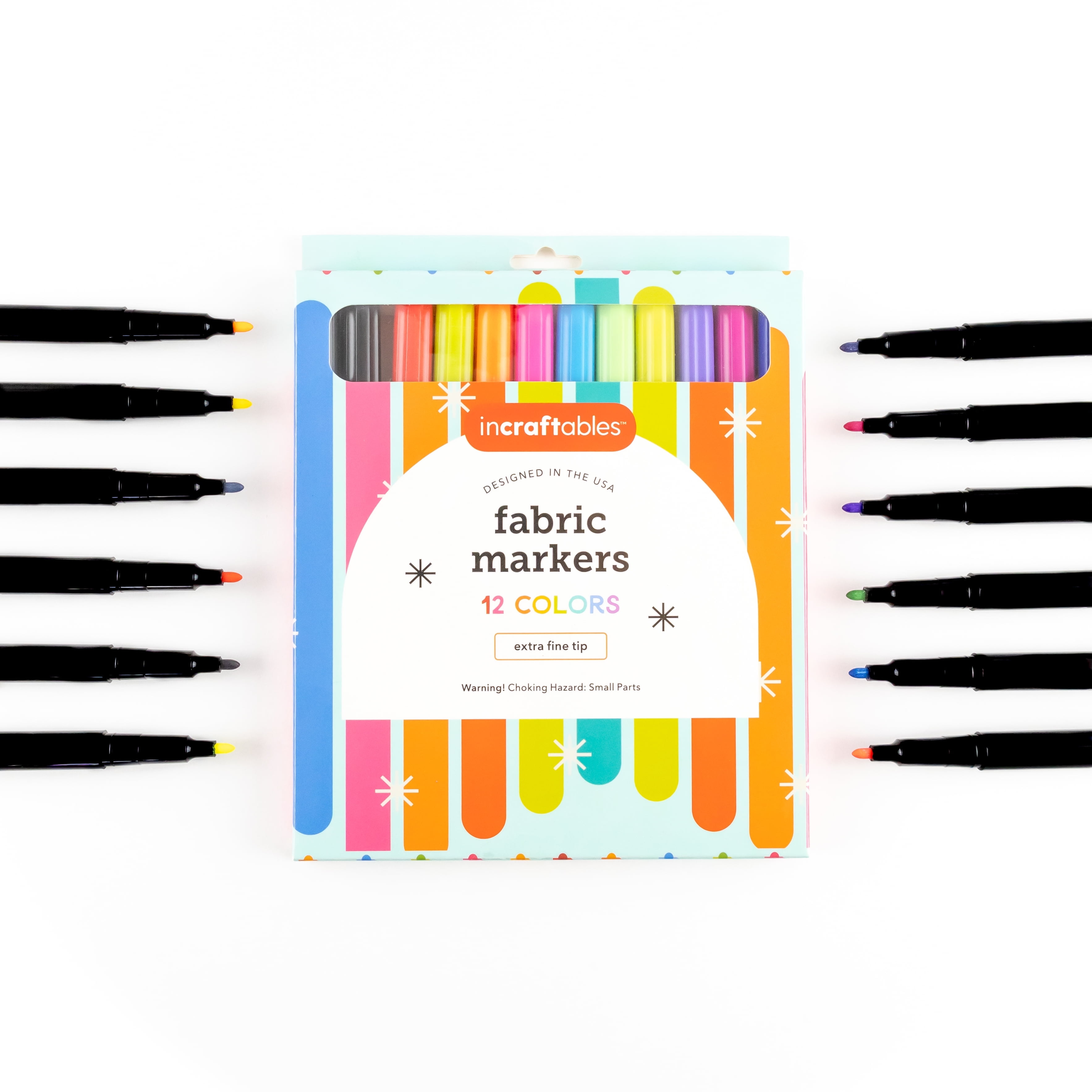 Incraftables Fabric Markers - 12 Pack Permanent Non-Bleed Markers for ...