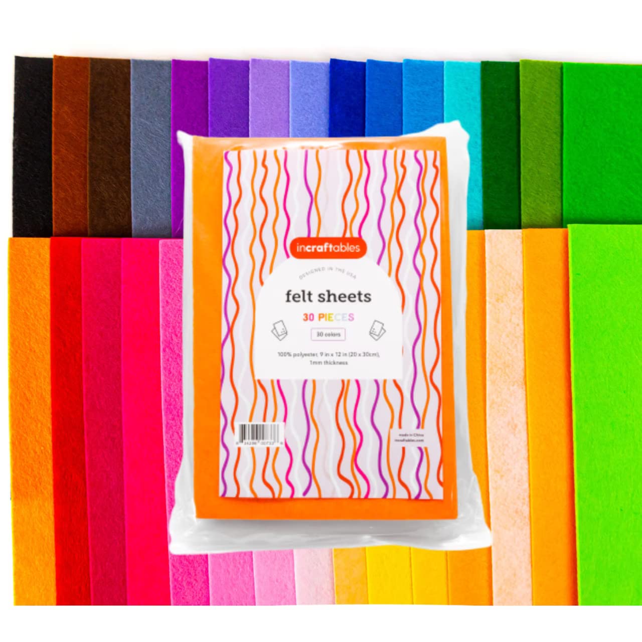 Incraftables Felt Sheets for Crafts (30 pieces). Best Colored Felt ...