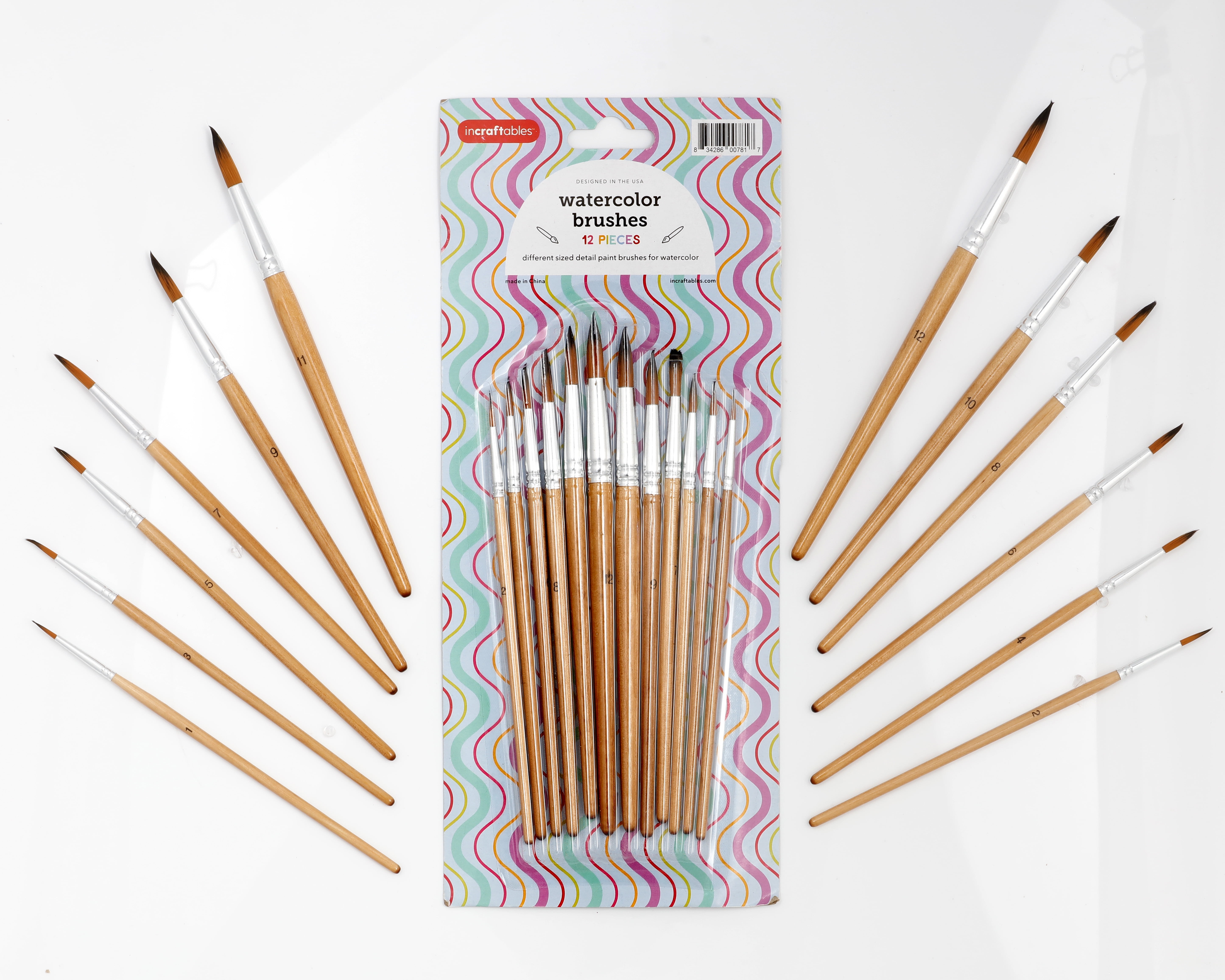 Incraftables Professional Artists Watercolor Paint Brushes Set (12 Pcs ...
