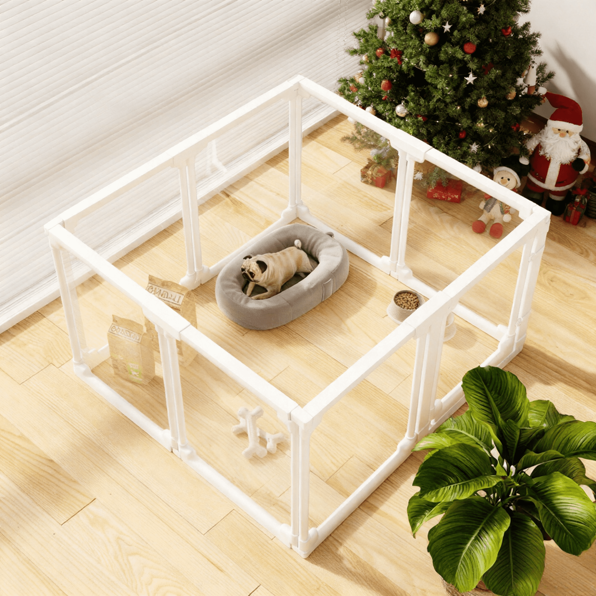 Increased 27.8'' Transparent Acrylic Dog Playpen - Indoor Puppy Play ...