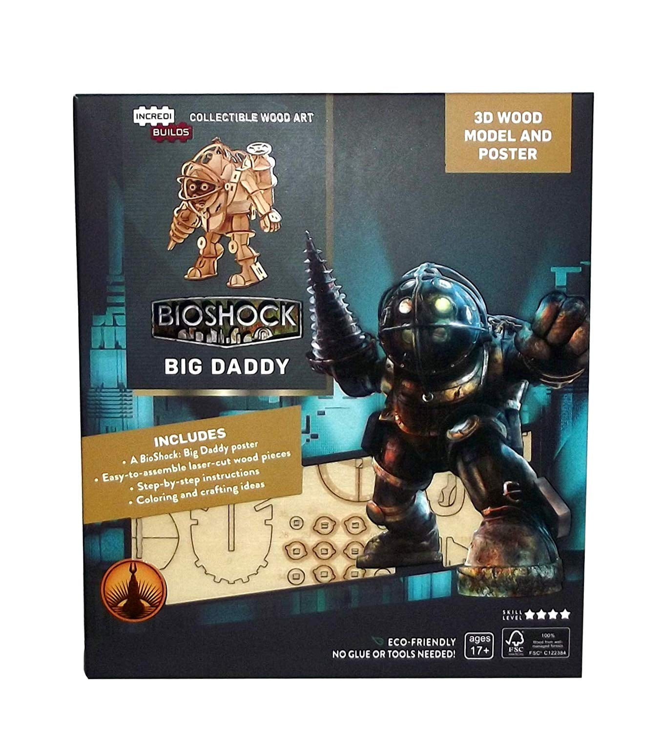 Incredi-Builds Bioshock Big Daddy 3D Wood Model Kit - Walmart.com