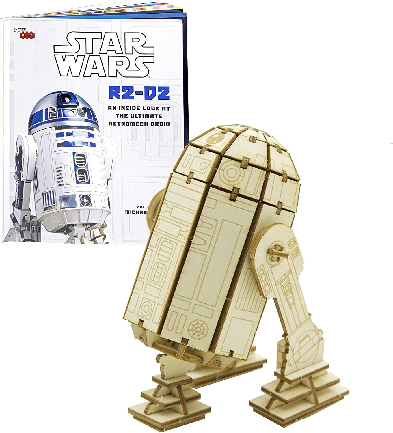 Star Wars R2-D2 3D Wood Model Figure & Book Set, DIY Paintable, 81 Pcs ...