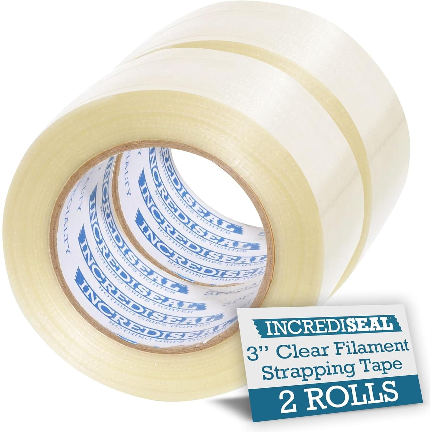 IncrediSeal 3 Inch x 180 Feet Clear Filament Strapping Shipping Packing ...