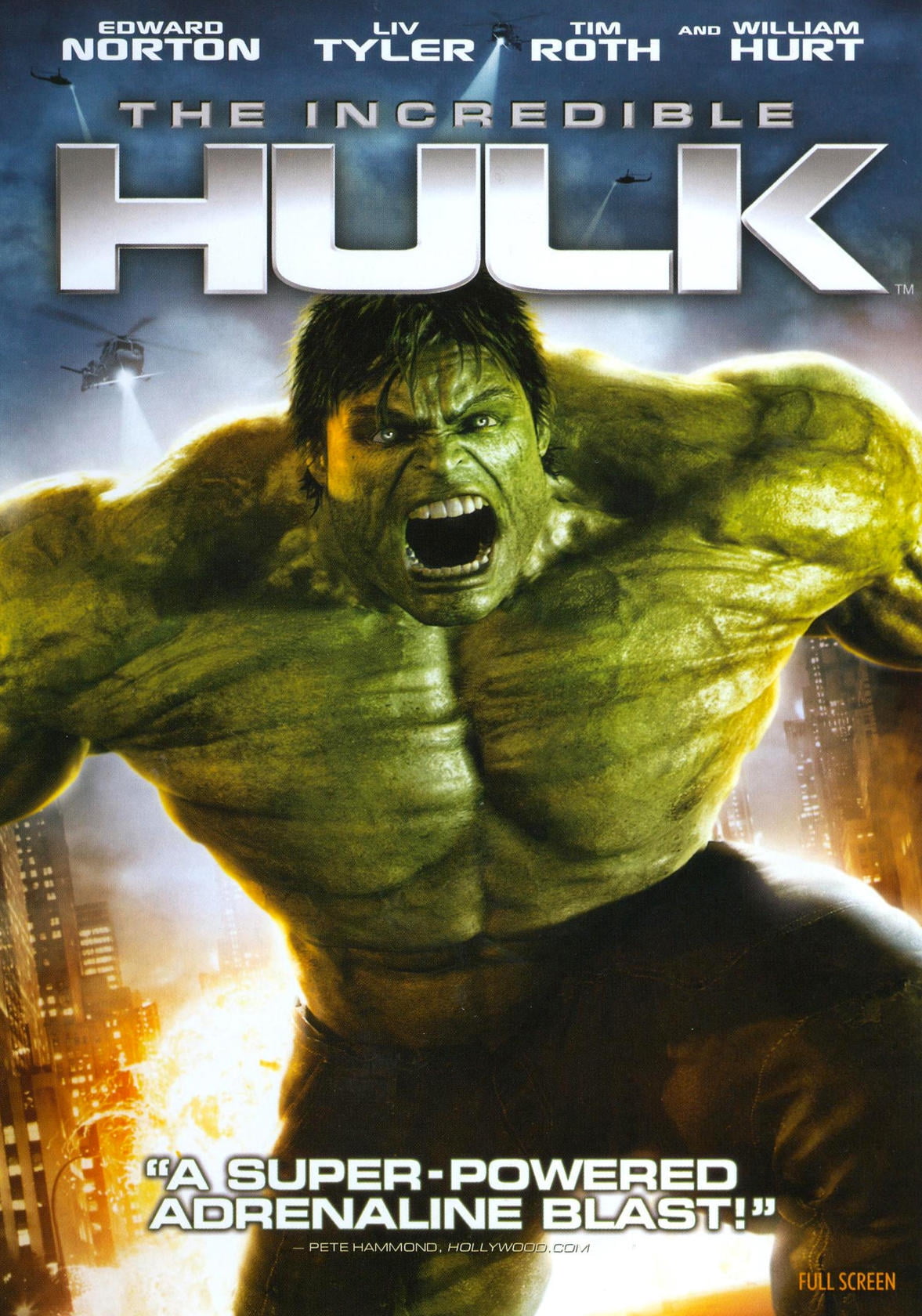 Incredible Hulk DVD - Full Screen Edition Superhero Movie - Walmart.com