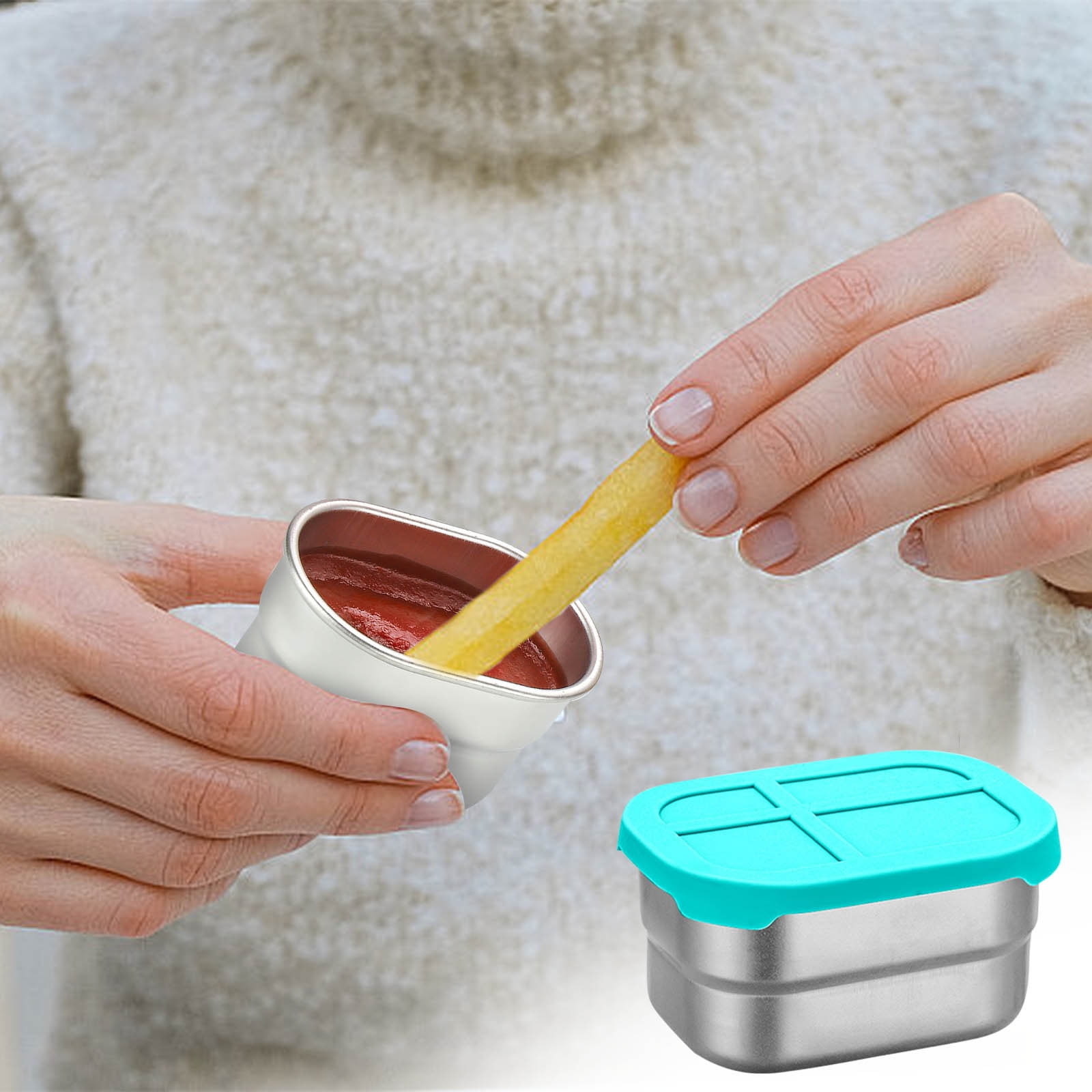 Incredible Savings, 304 Stainless Bento Dipping Trays , 230ml Sauce ...