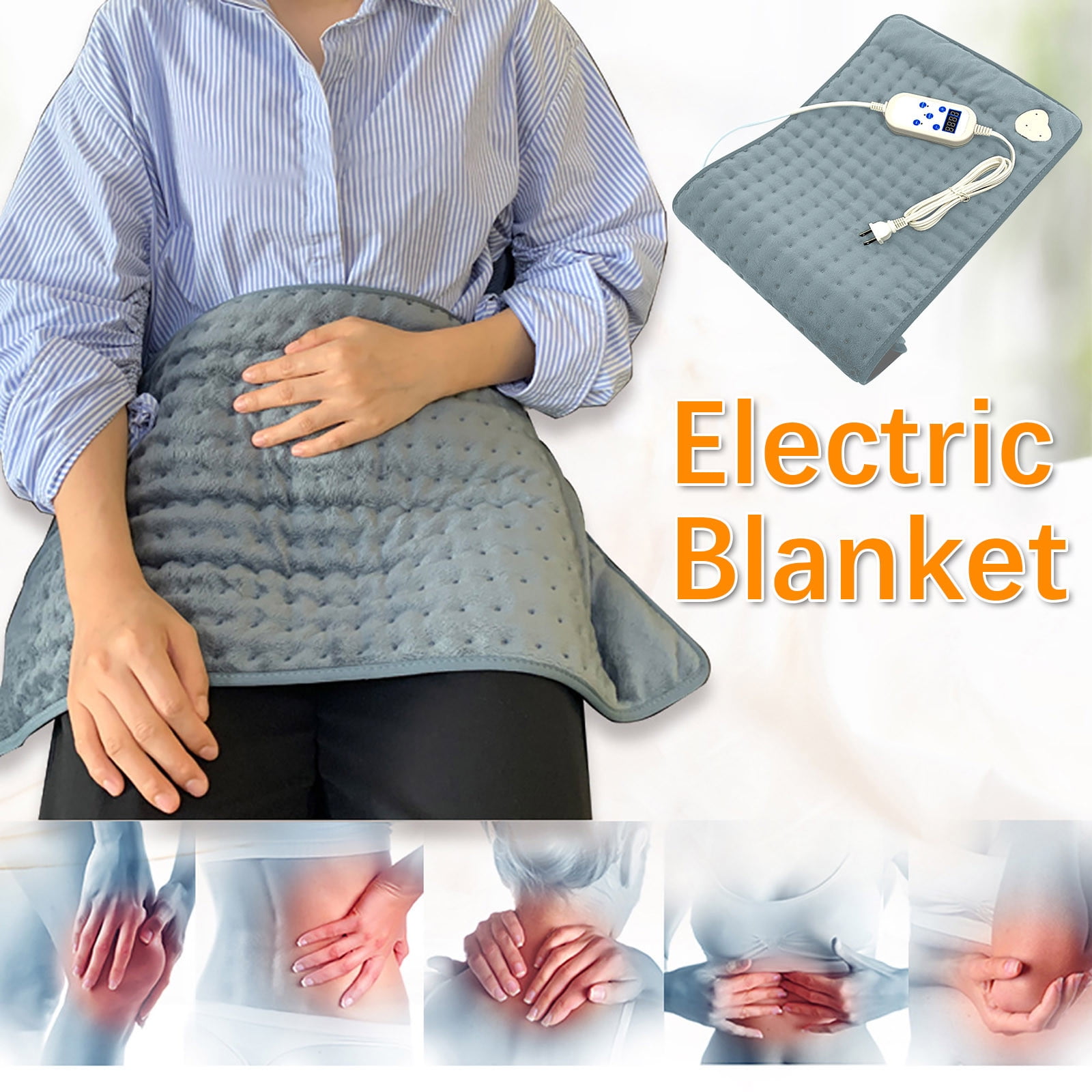 Incredible Savings, Electric Heating Pad, 6-Level Warming Mat, Adjustable Timer, Ergonomic ...