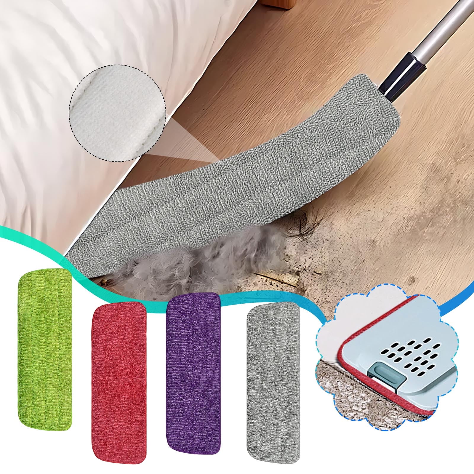 Incredible Savings, Microfiber Power Mop Refills, 3-Piece Set, Reusable ...