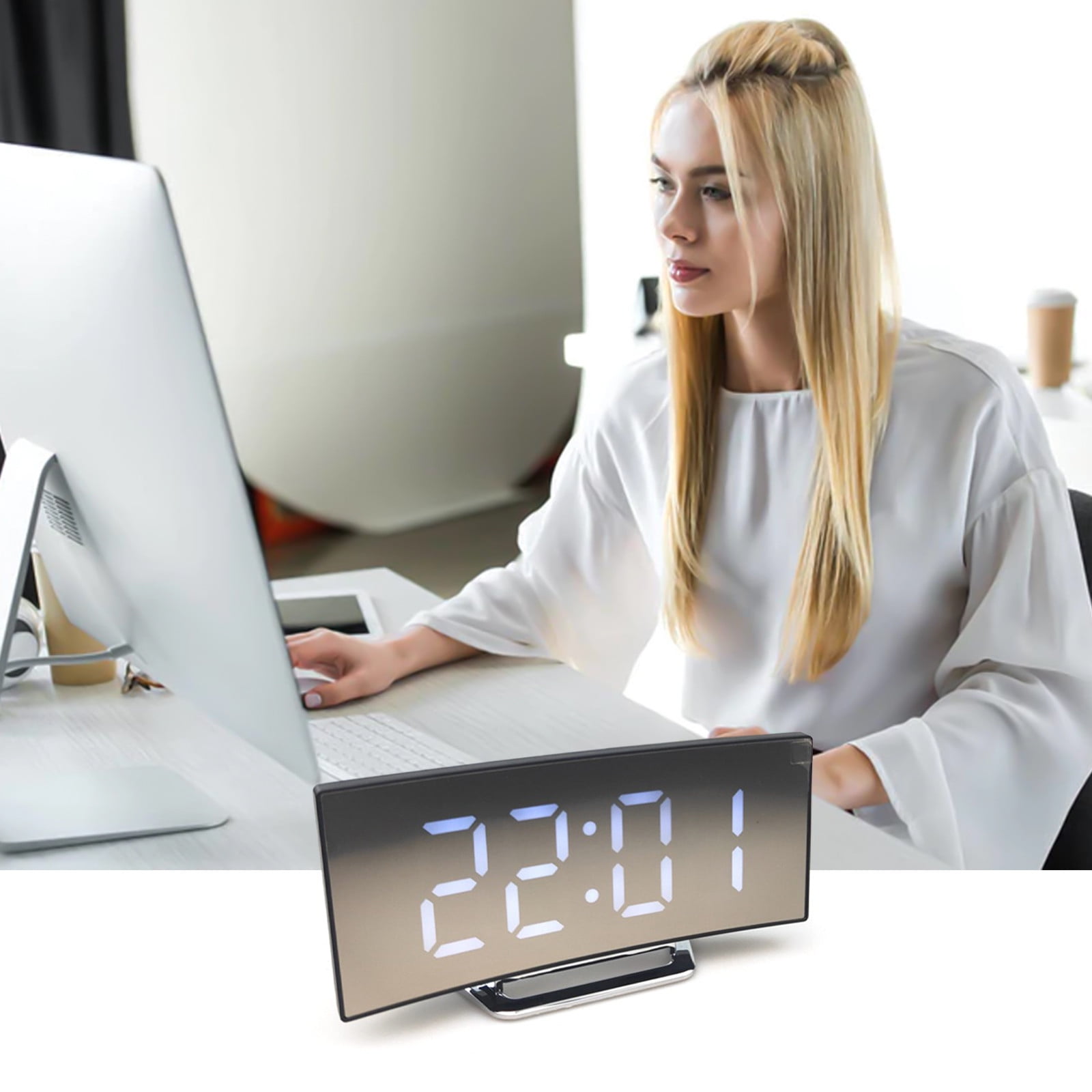 Incredible Savings, Mute LED Mirror Clock, Electronic Student Desk ...