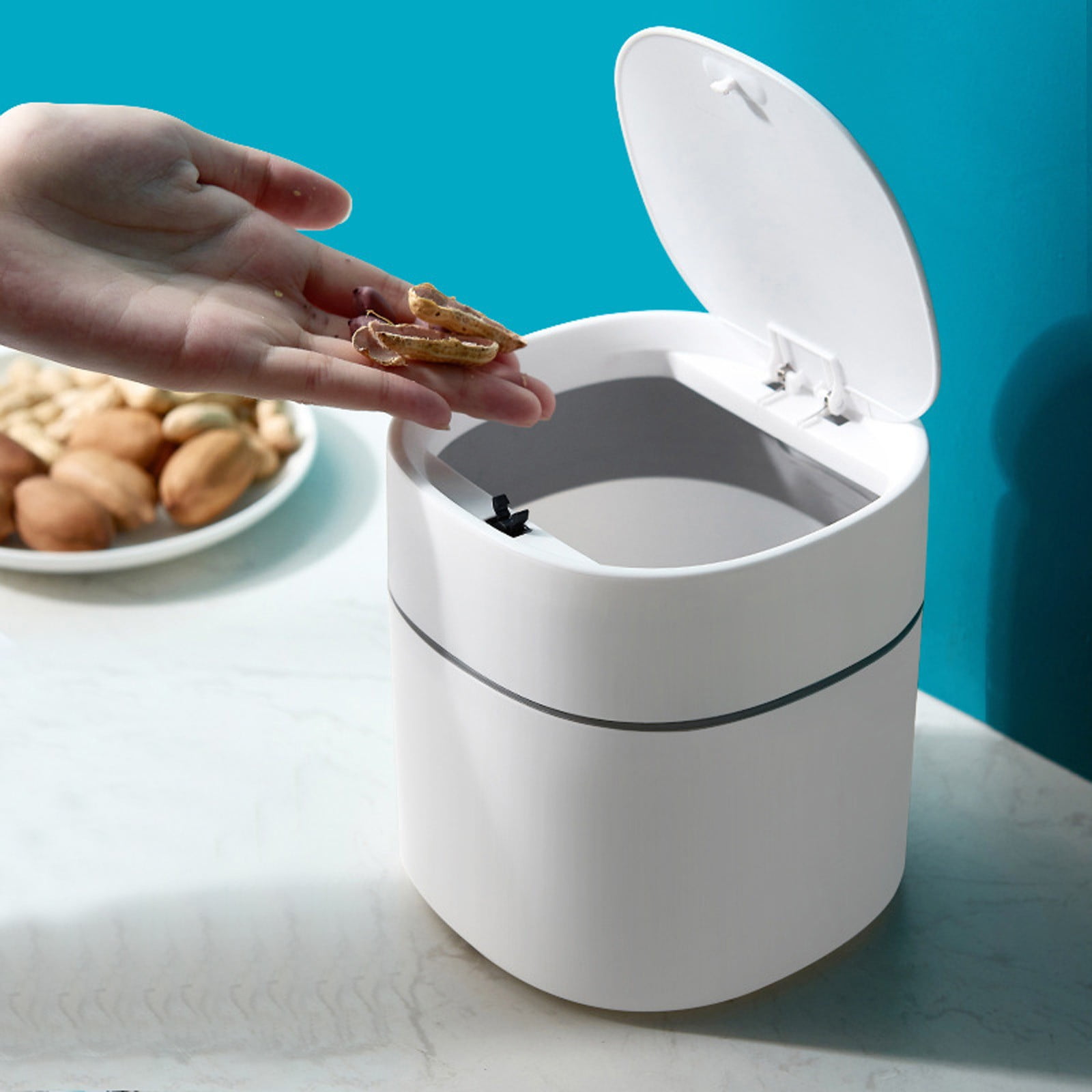 Incredible Savings, Small Bathroom Trash Can, Pressure Wastebin with ...