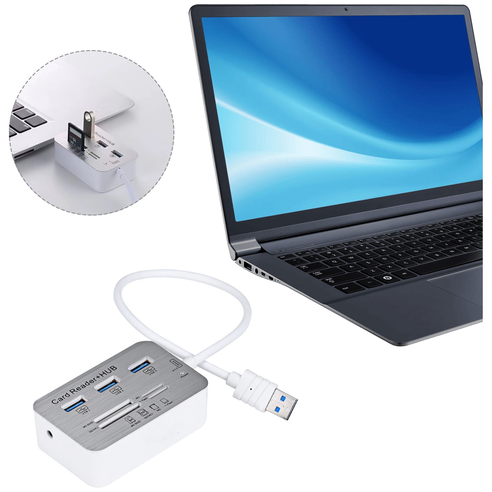 Incredible Savings, USB 3.0 High Speed Card Reader, Dual Slot Hub, Bulk ...