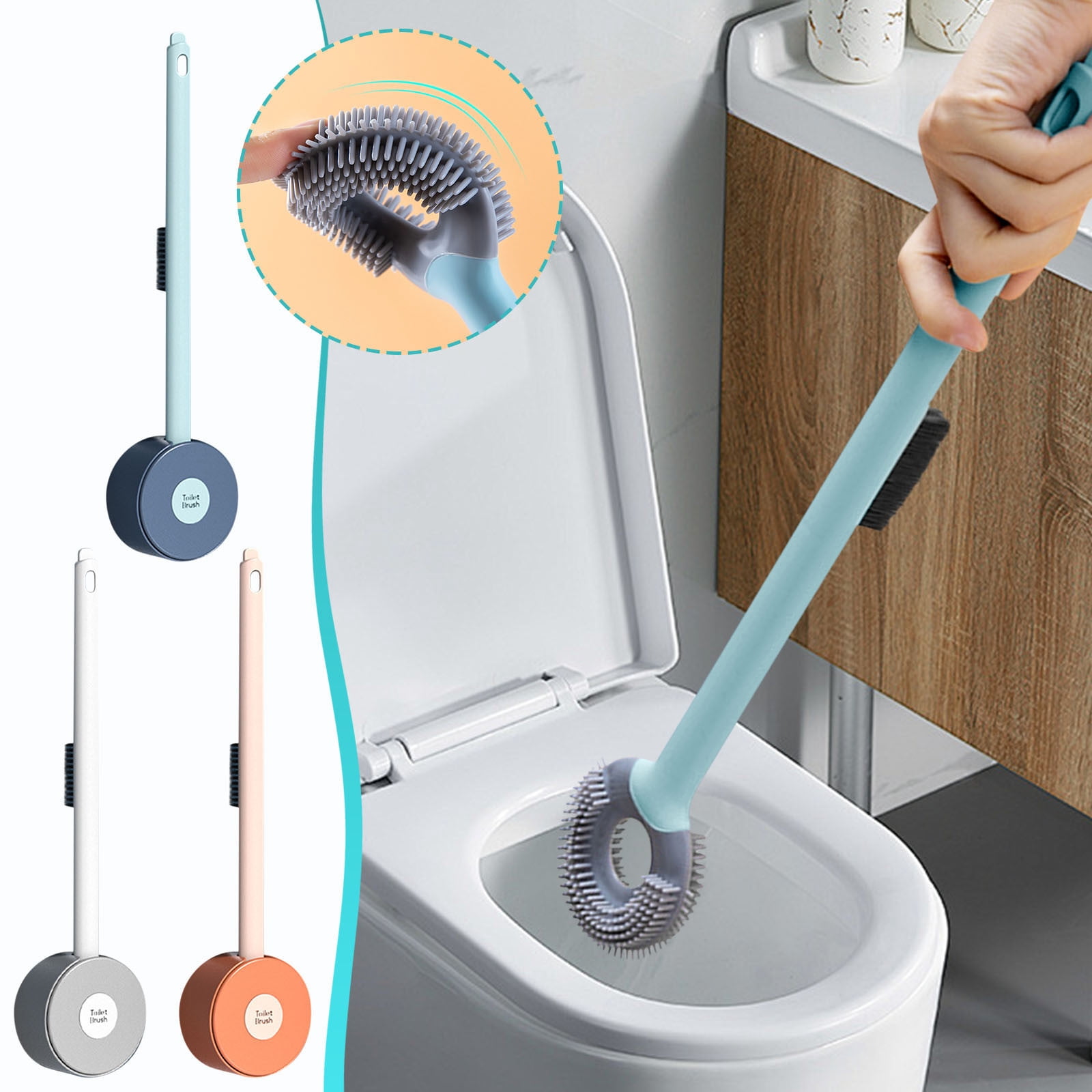 Angeler Toilet Brush, Wall Mounted, Non-perforated, Soft Bristles ...
