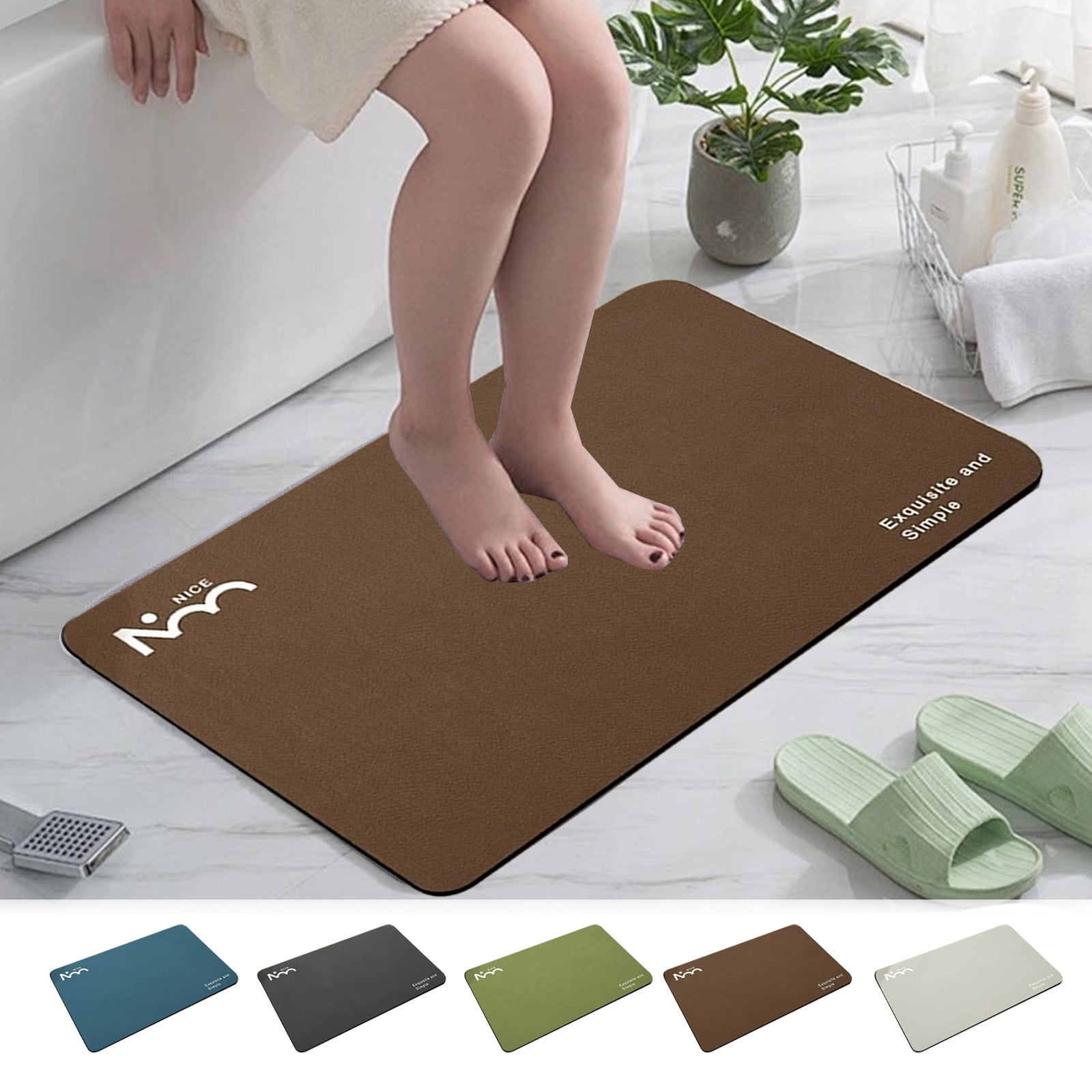 Incredible Savings, Water-absorbing Diatom Mud Mat, Non-slip Bathroom ...