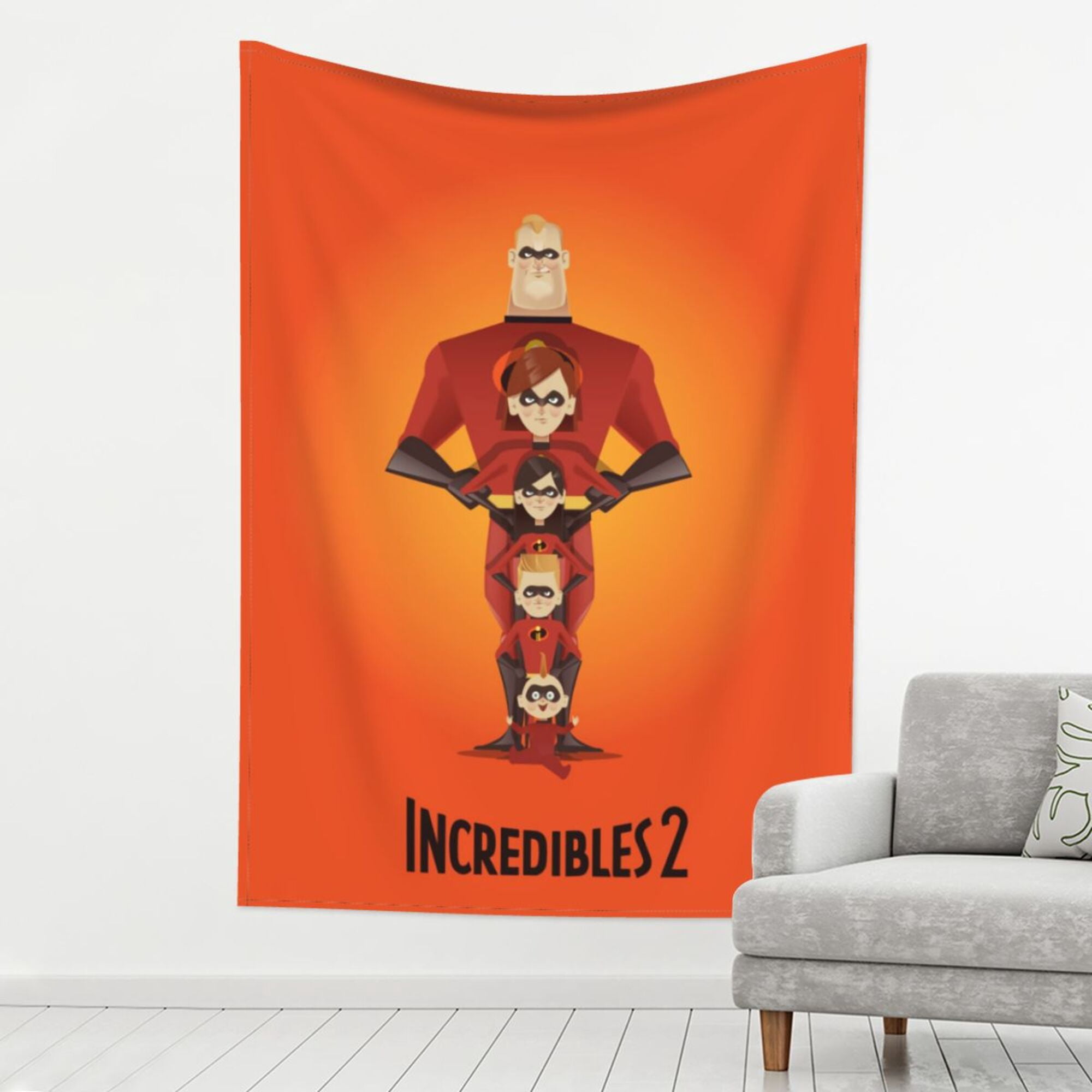 The Incredibles Tapestry Cartoon Print Wall Art Hanging Tapestry Anime ...