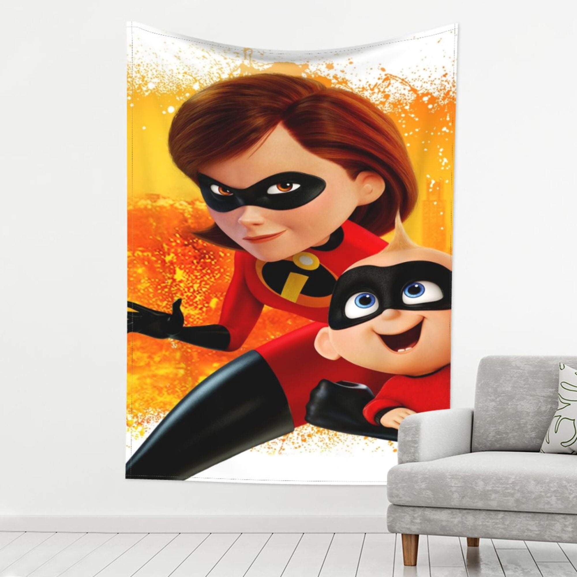 The Incredibles Tapestry Cartoon Print Wall Art Hanging Tapestry Anime ...