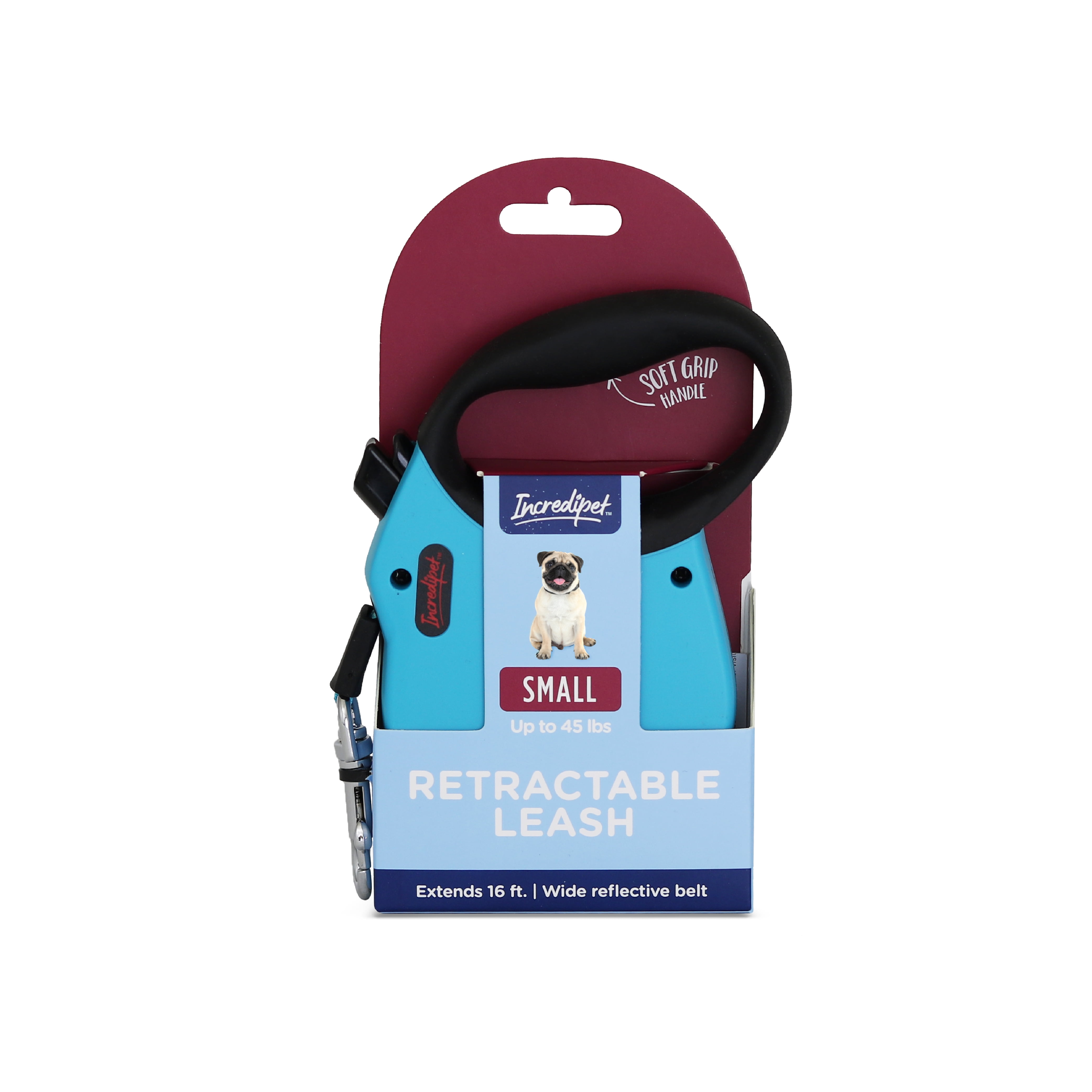 Incredipet Reflective Retractable Blue Leash for Small Dogs - Walmart.com