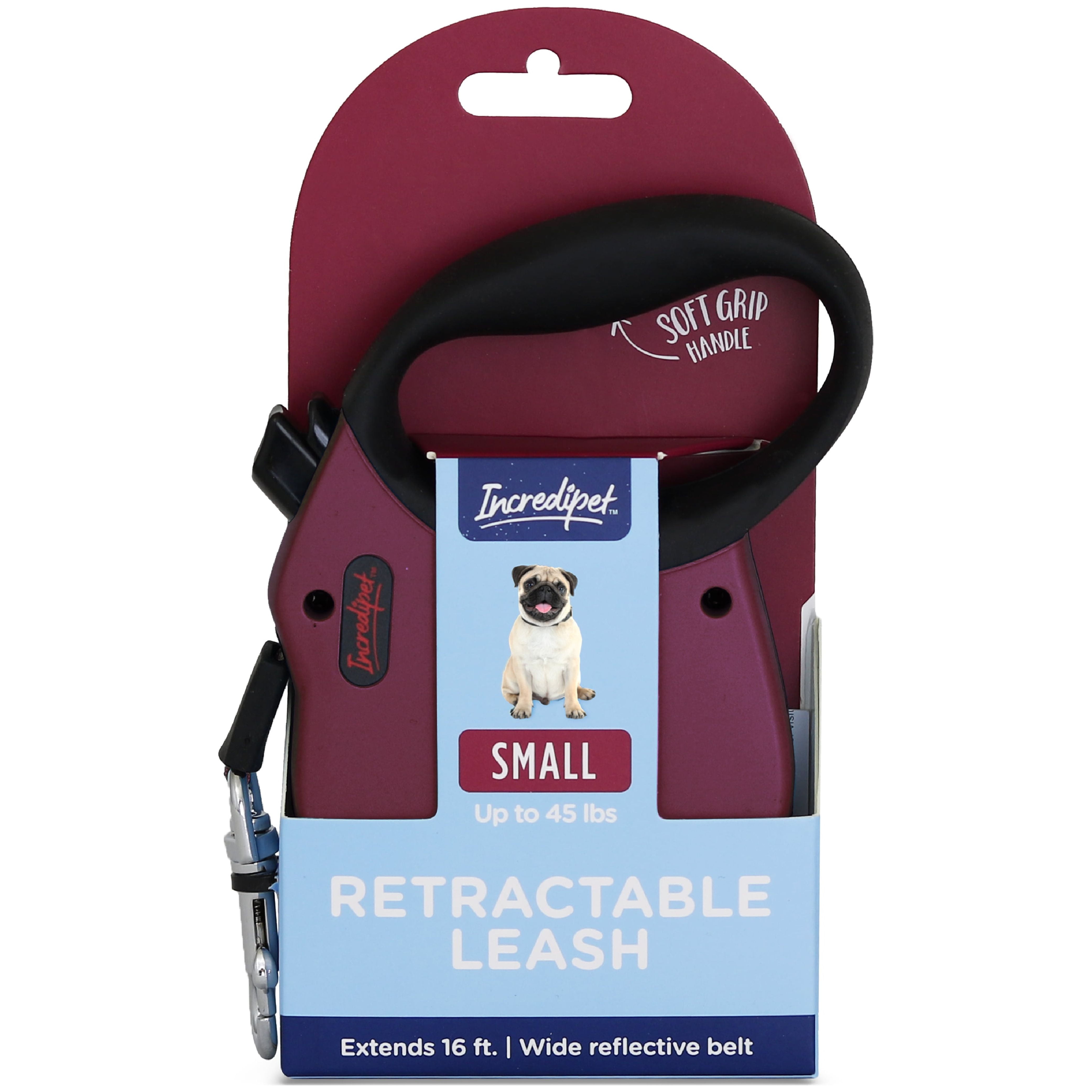 Incredipet Reflective Retractable Red Leash for Small Dogs - Walmart.com