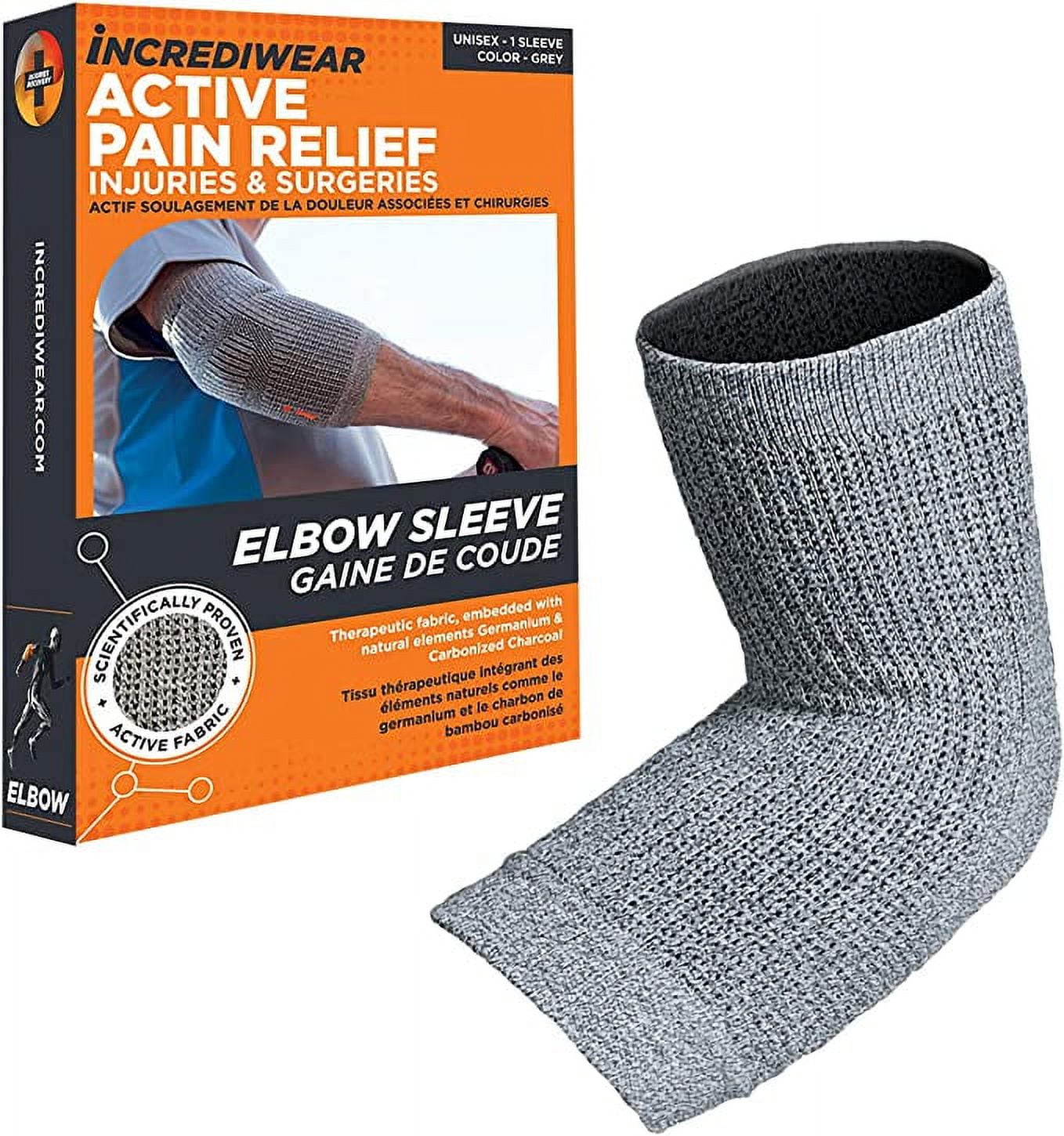 Incrediwear Elbow Sleeve for Joint Pain Relieve (Gray, Medium ...
