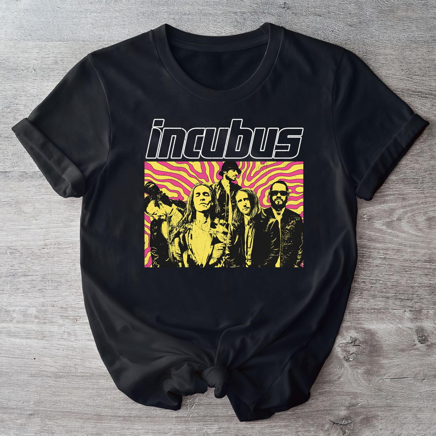 Incubus Groovy Neon Band Photo Men's T Shirt Rock Music Tour Merch ...