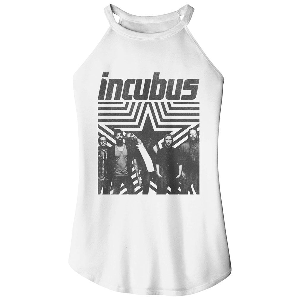 Incubus Star Background White Ladies Sleeveless Rocker Tank Xl ...