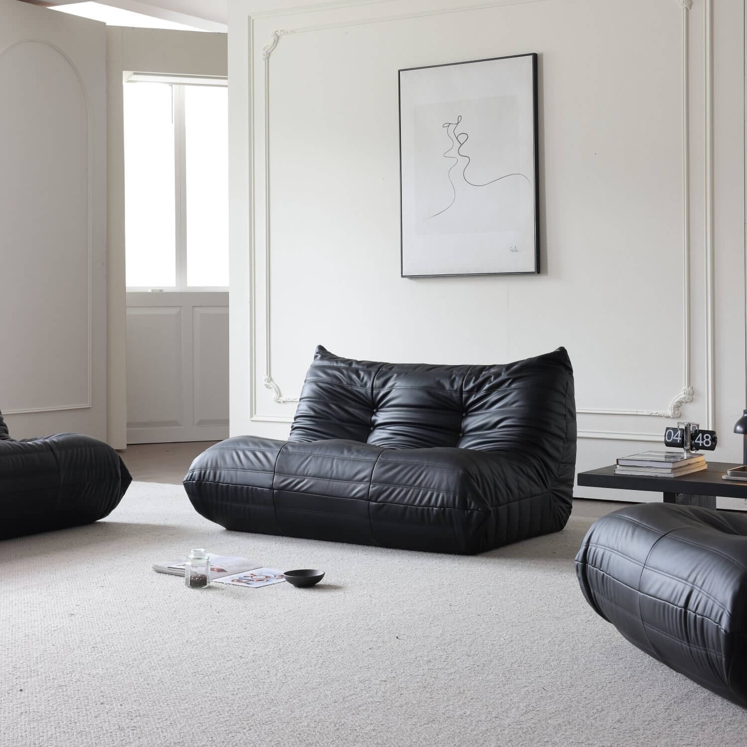 Indecor Home Lazy Sofa, Loveseat Bean Bag Chair Floor Sofa Togo Couch ...