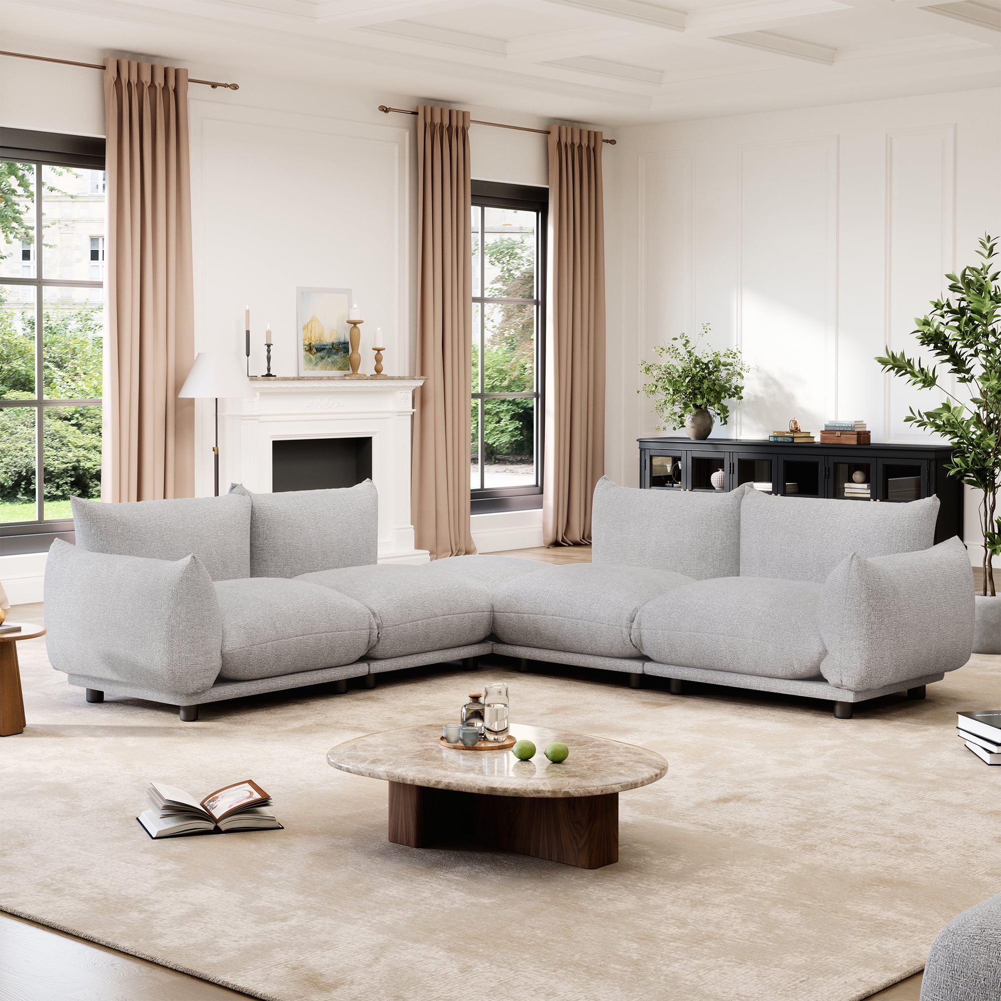 Indecor Home Modular Couches and Sofas, 5 Seater Sectional Sofa (4 ...