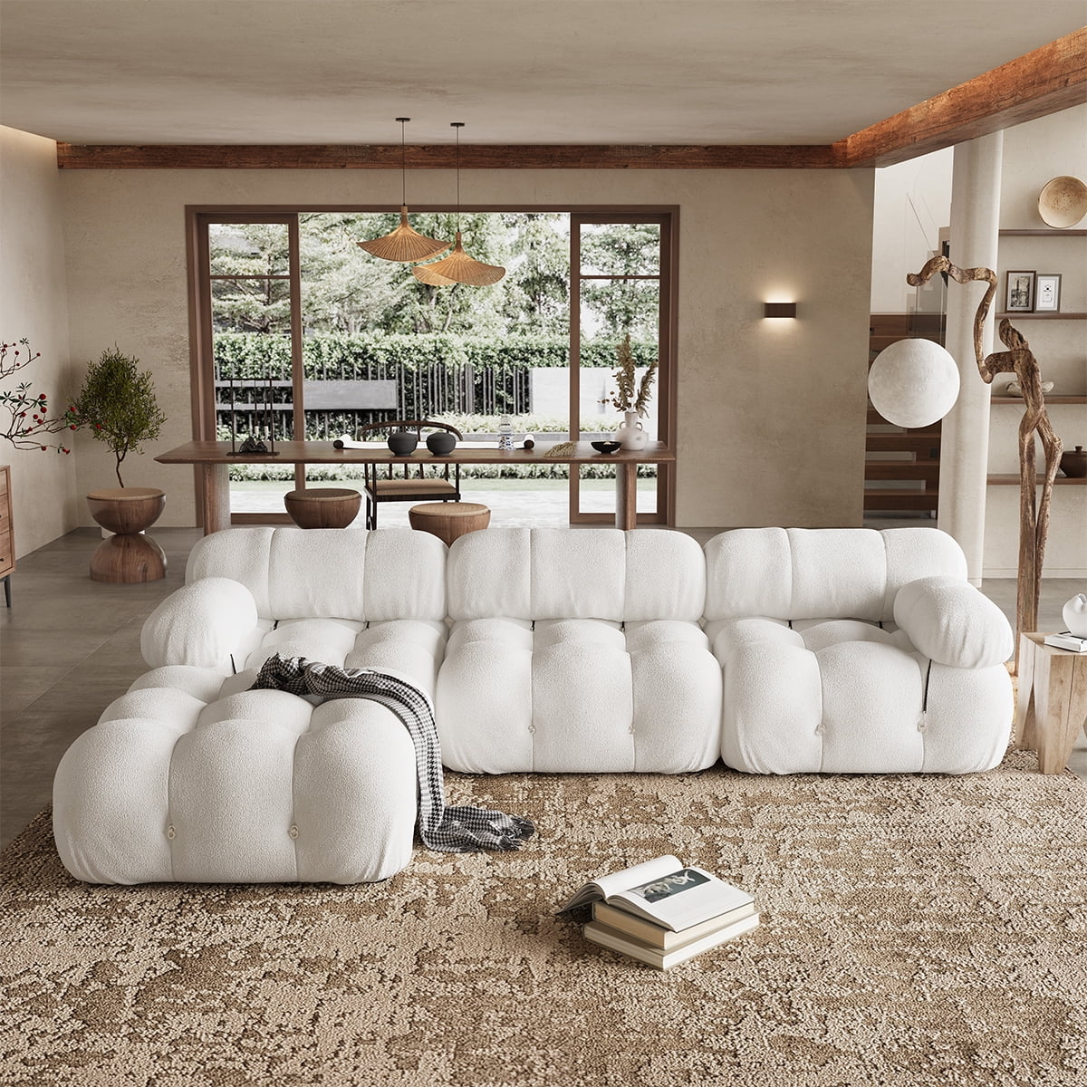 Indecor Home 141.7" Modular Sectional Couches Modern Velvet 4 Seater ...