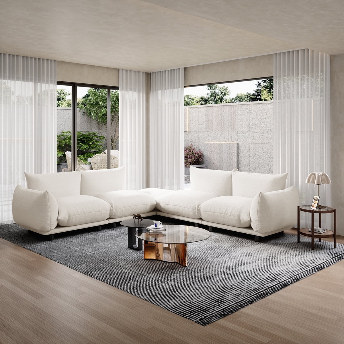 Indecor Home Upholstery Sectional Sofa V Shaped 5 Seater Including ...