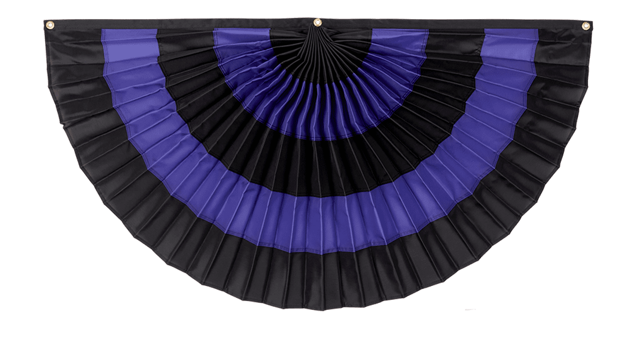 Independence Bunting - 4' x 8' Nylon Mourning Flag, Black & Purple ...