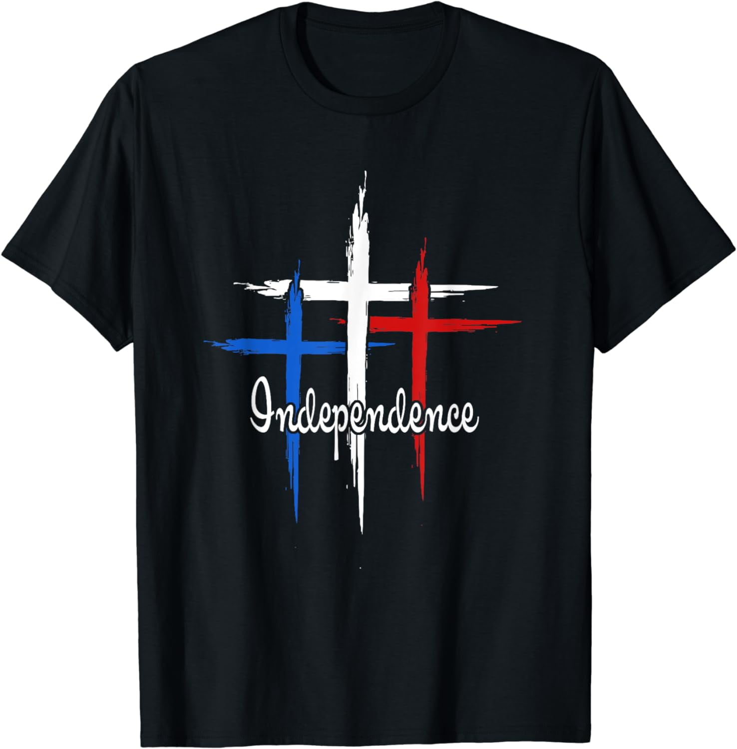 Independence Cross Christian 4th Of July US Flag Faith T-Shirt ...
