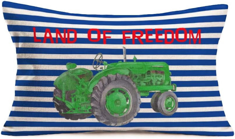 Independence Day 12x20 Inch Throw Lumbar Pillow Cases Blue Stripes with ...