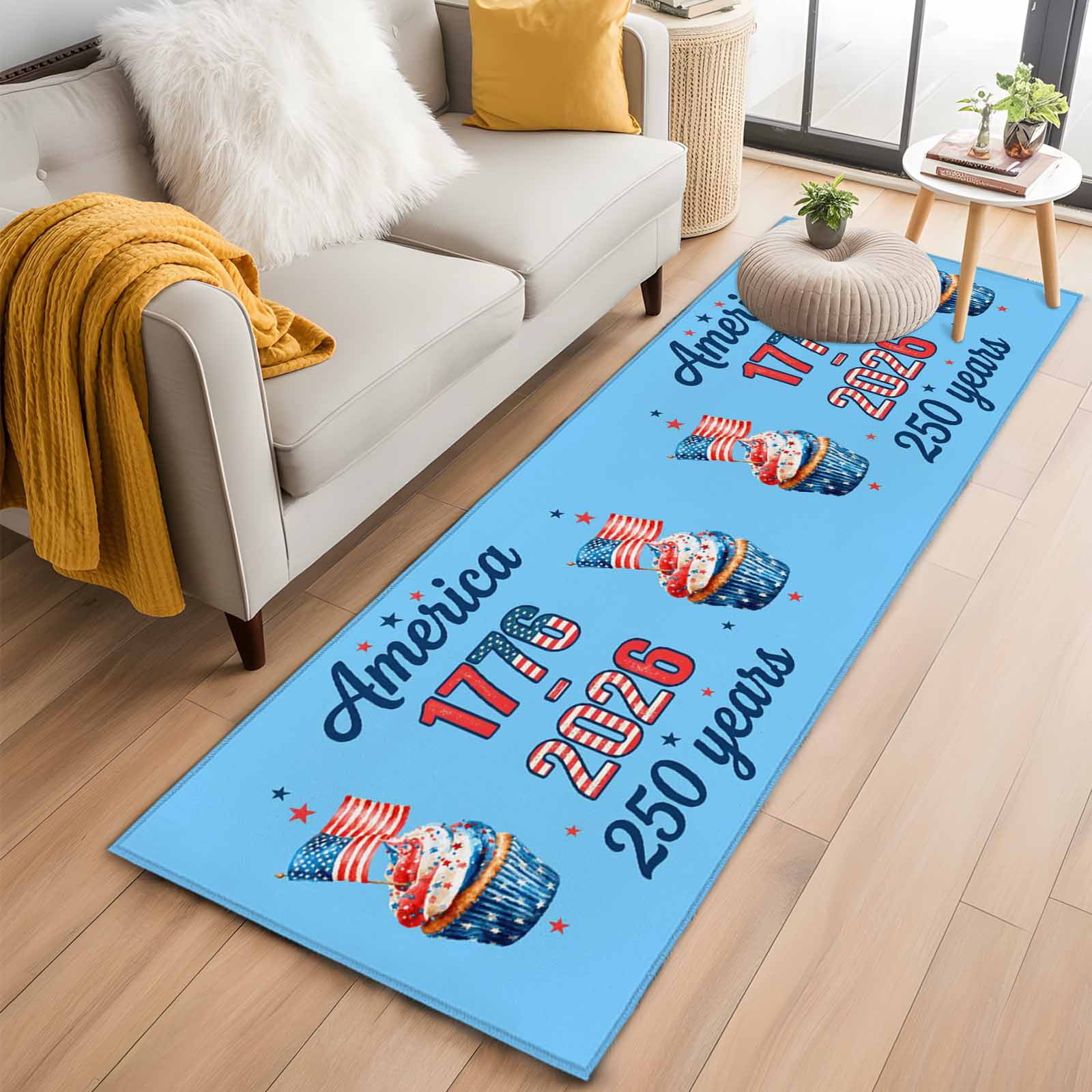 Independence Day 2'x6' Runner Rug for Hallway Walkway Kitchen Galley ...
