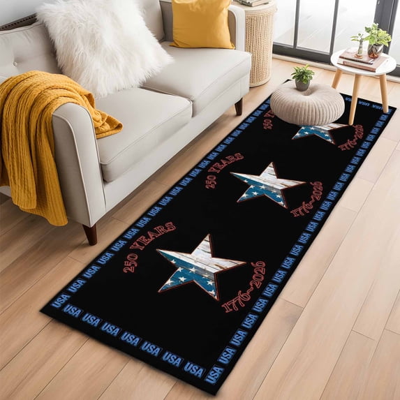 Independence Day 2'x6' Runner Rug for Hallway Walkway Kitchen Galley ...