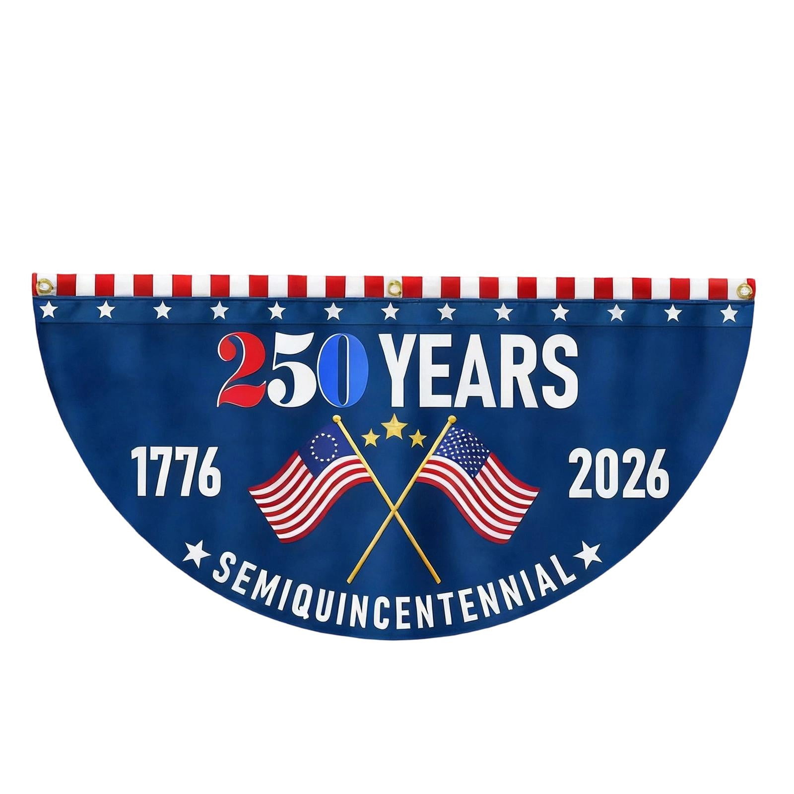 Independence Day 250th Anniversary Bunting Flag - 1776-2026 US Semi ...