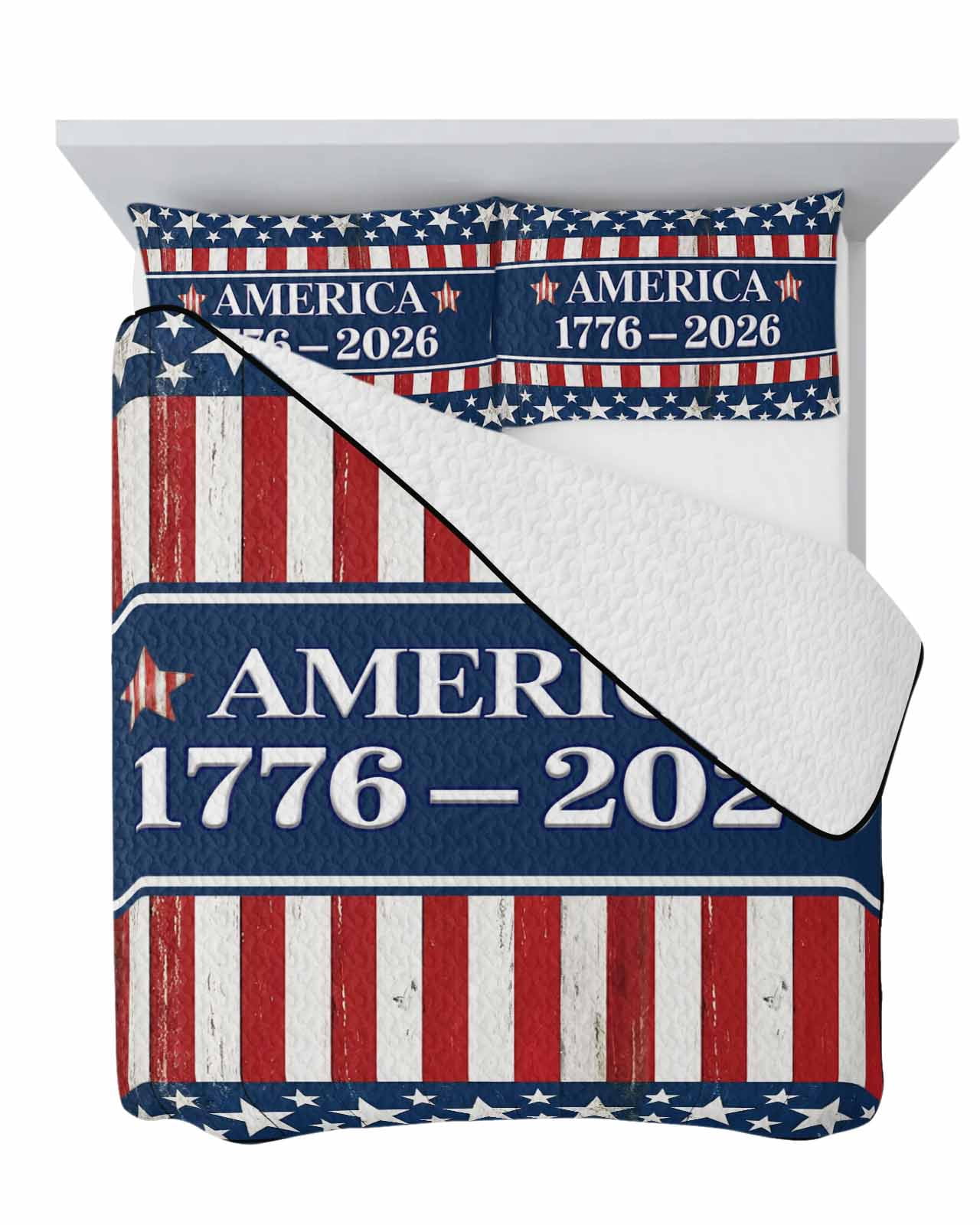 Independence Day 3 Piece Quilt Set Full Size, USA Flag Star 1776 2026 ...