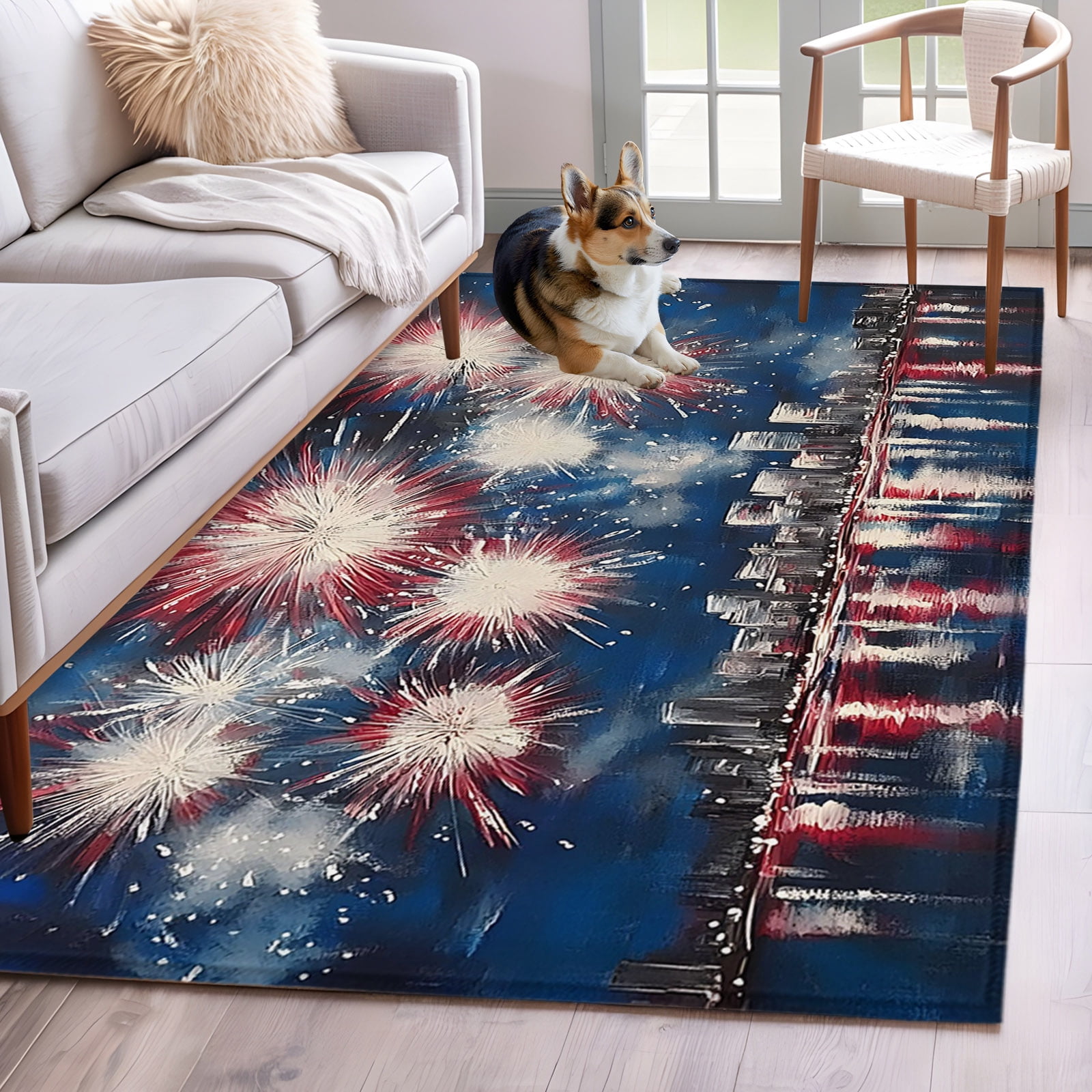Independence Day 3'x5' Rug for Bedroom Foot of Bed Small Living Room ...
