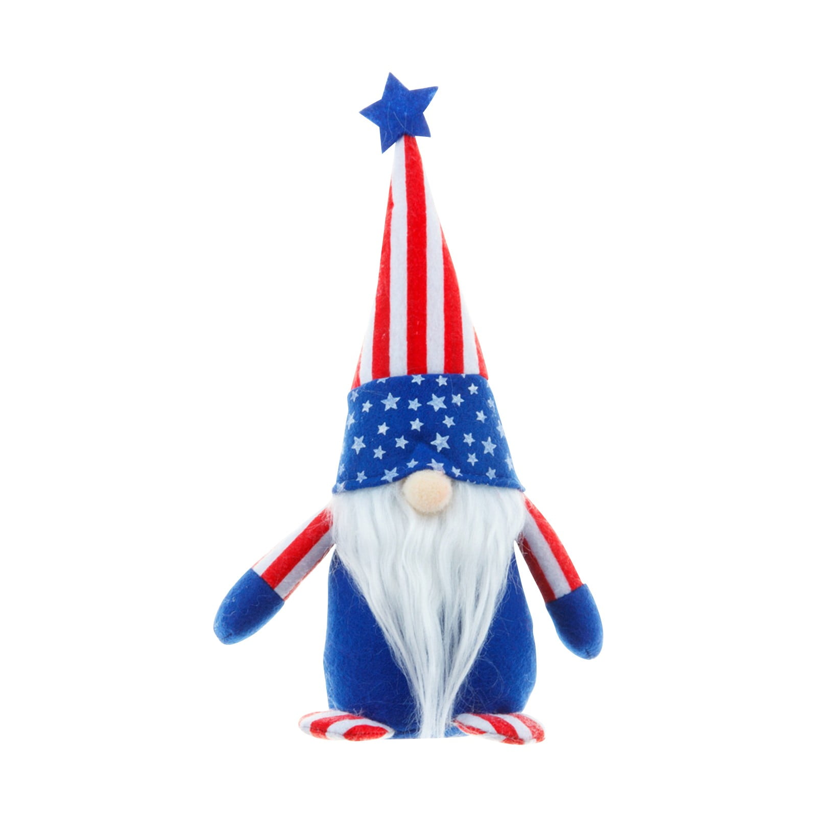 Independence Day 4Th Of July Patriotic American Flag Gnome Decoration Red White & Blue Plush ...