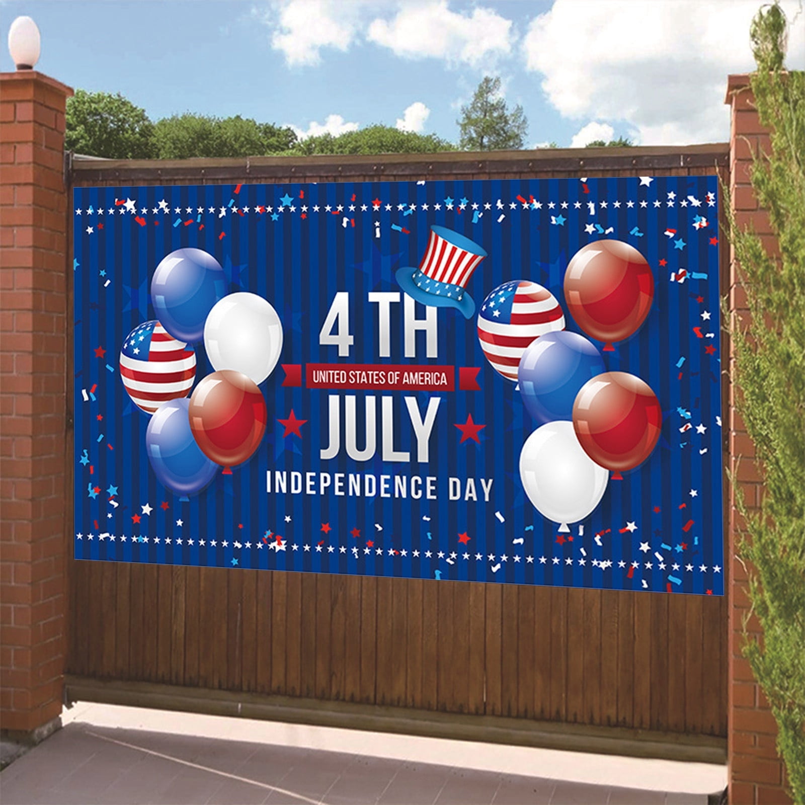 Independence Day 4th Of Ju-ly Flag Independence Day Banner 70.9x43.3 ...
