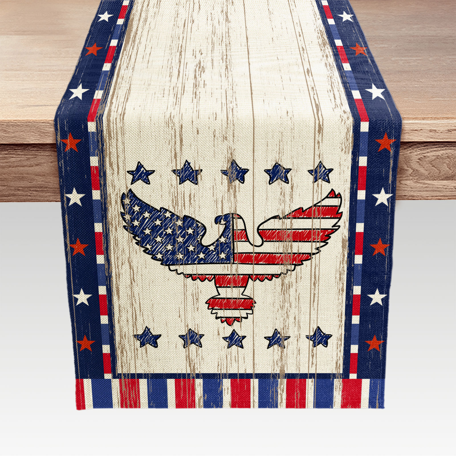 Independence Day 4th of July Table Runner, Bald Eagle with American ...