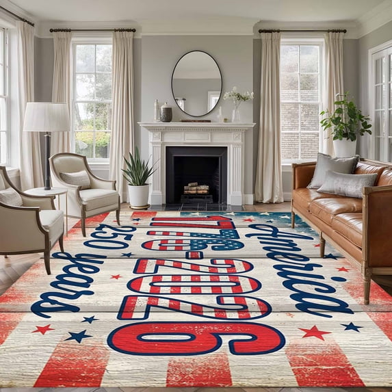Independence Day 5'x7' Rug for Living Room Sofa and Coffee Table Layout ...