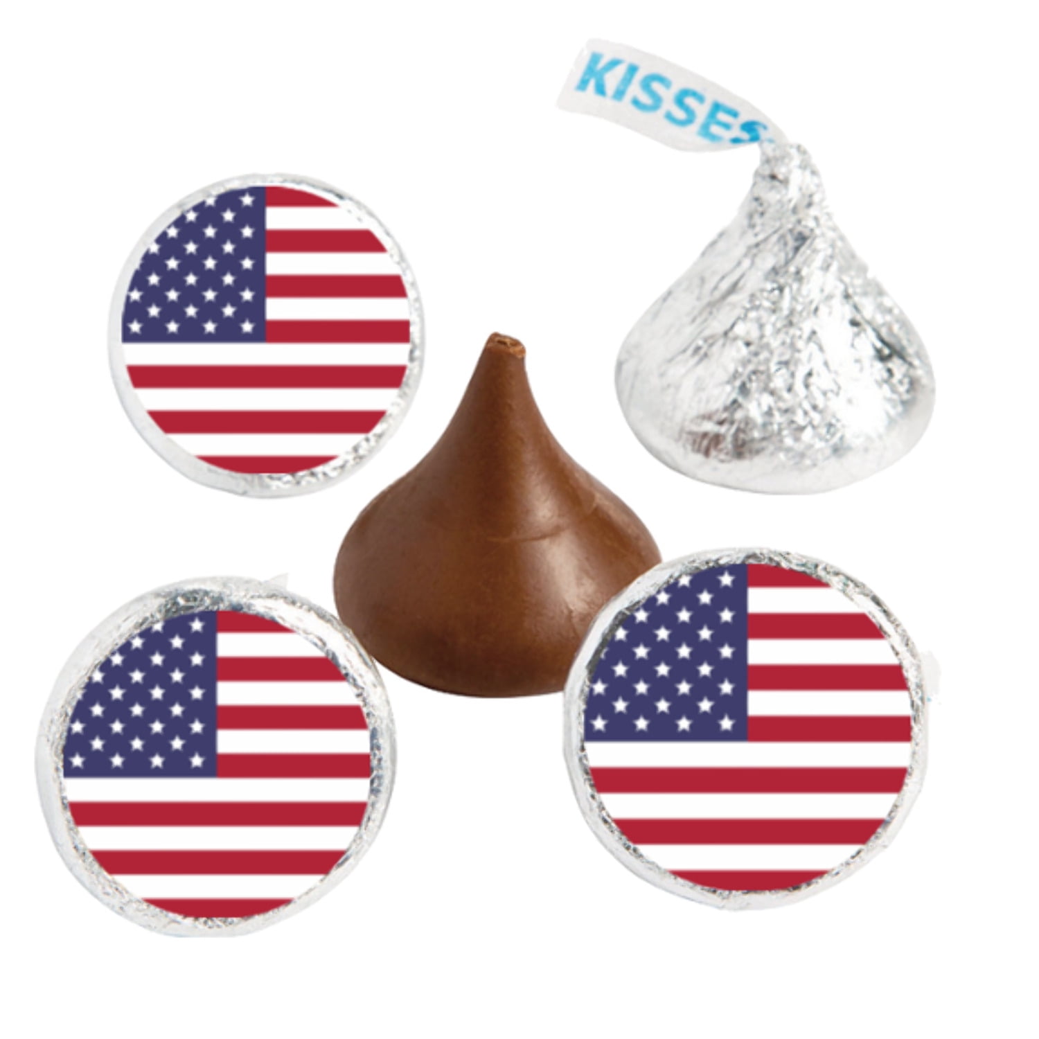Independence Day, American Flag Chocolate Candy Stickerlabels ...