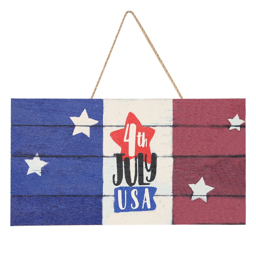 Independence Day American Flag Door Decor Wooden 2025 American Flag ...