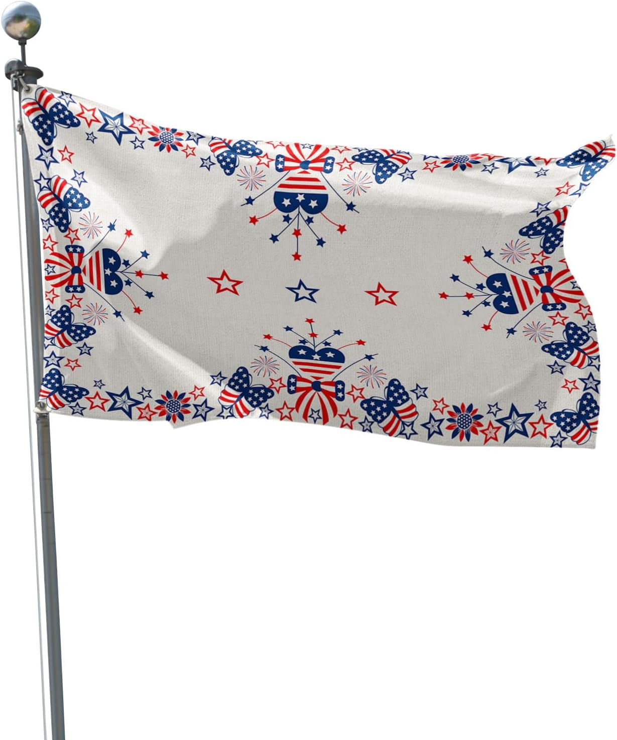 Independence Day American Flag Farmhouse Vintage Linen Flags for ...