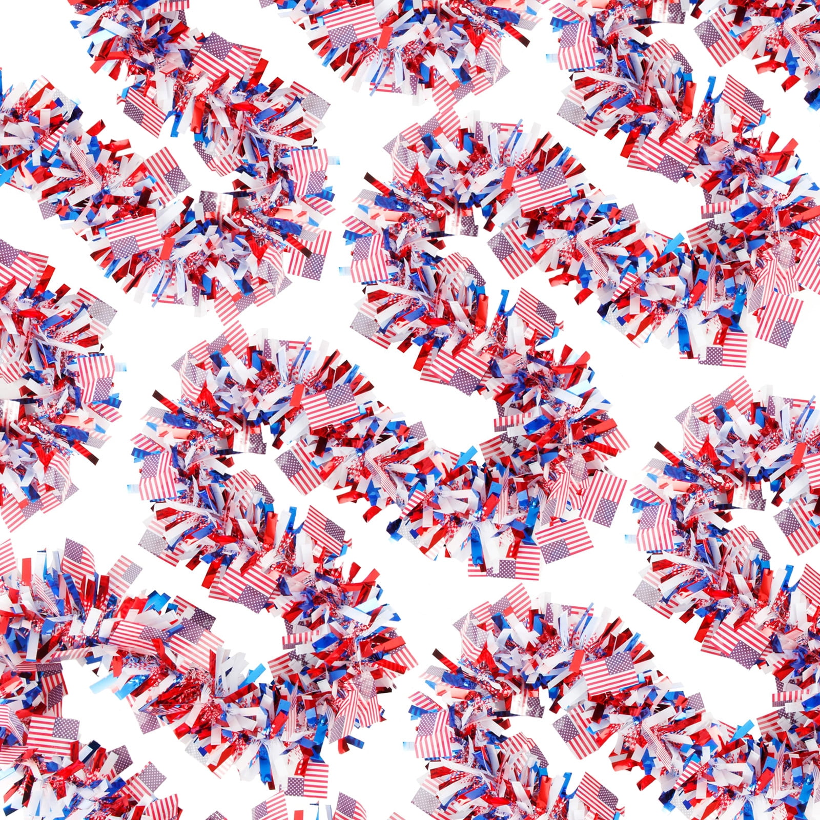 Independence Day American Flag Garlands for Decoration Glitter American ...