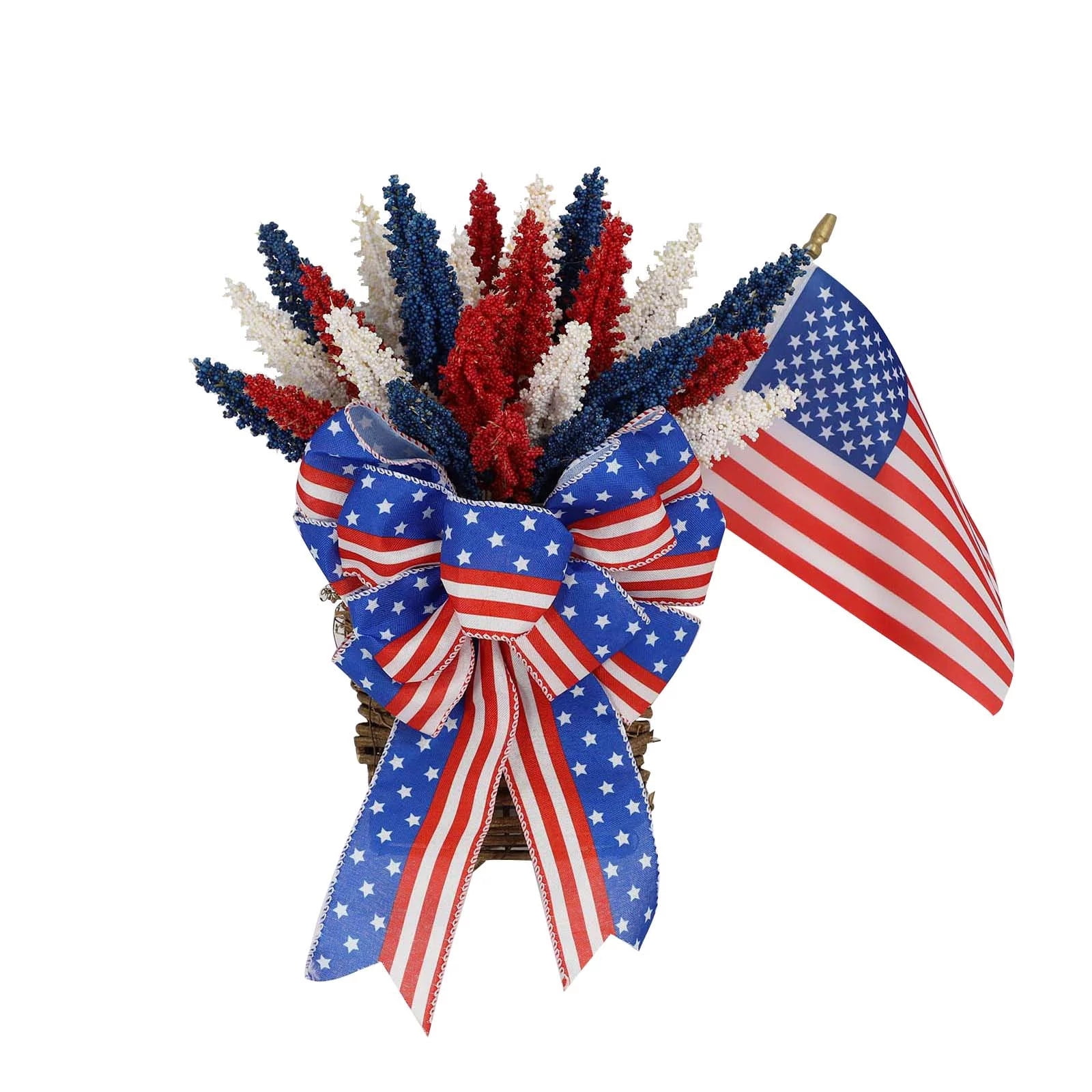 Independence Day American Flag Independence Day Wreath Patriotic 12Inch ...
