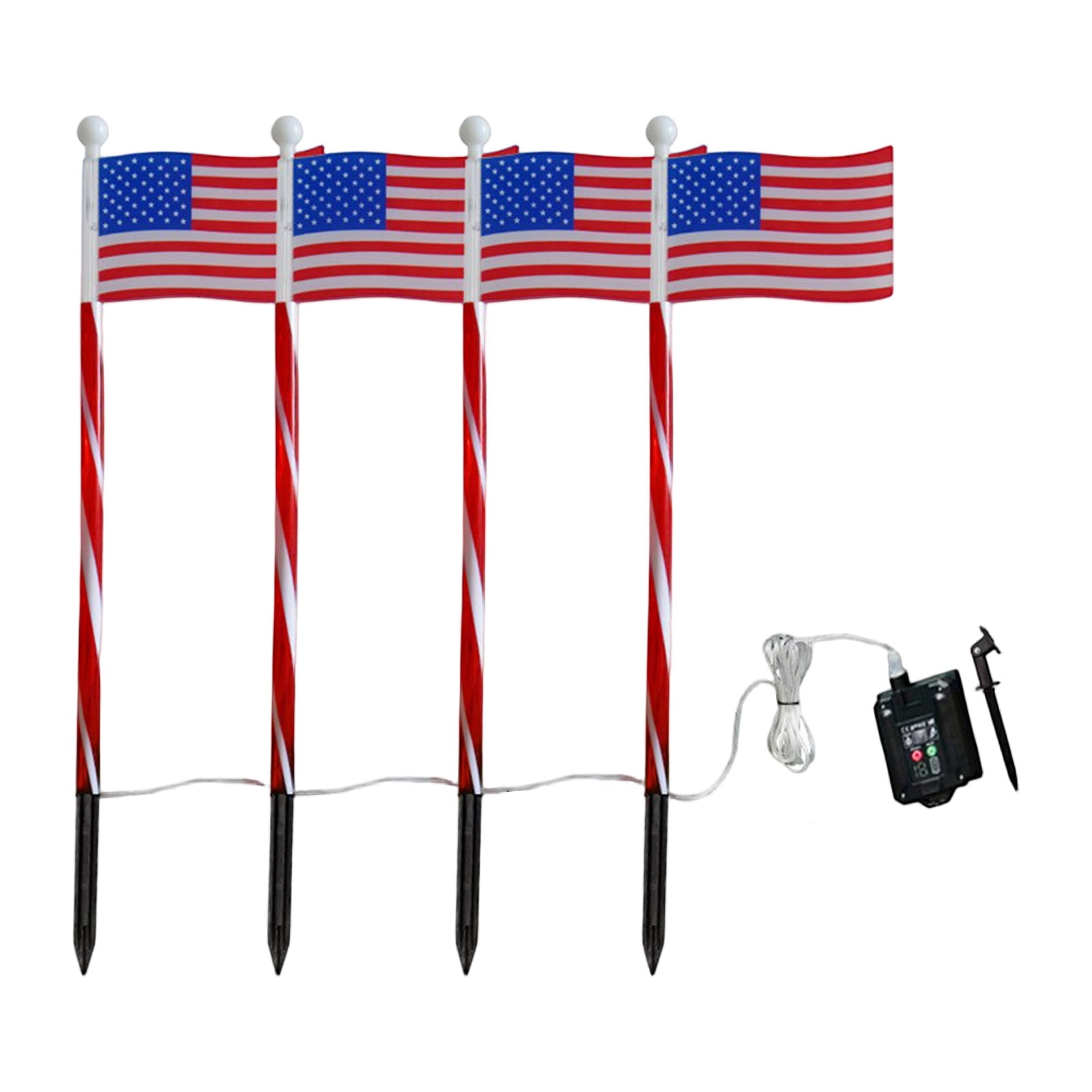 Independence Day American Flag Outdoor Lights Acrylic Solar American ...